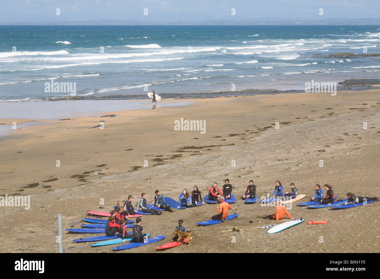 Surfers on the beach of Fanore, County Clare, Ireland Stock Photo - Alamy