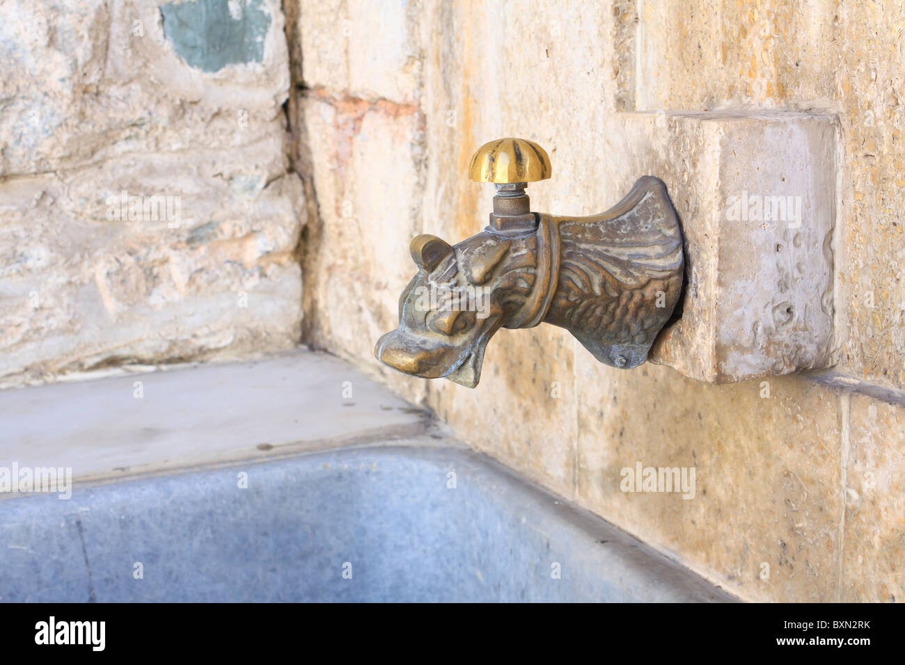 Decorative animal-shaped faucet on Mount Athos Stock Photo - Alamy