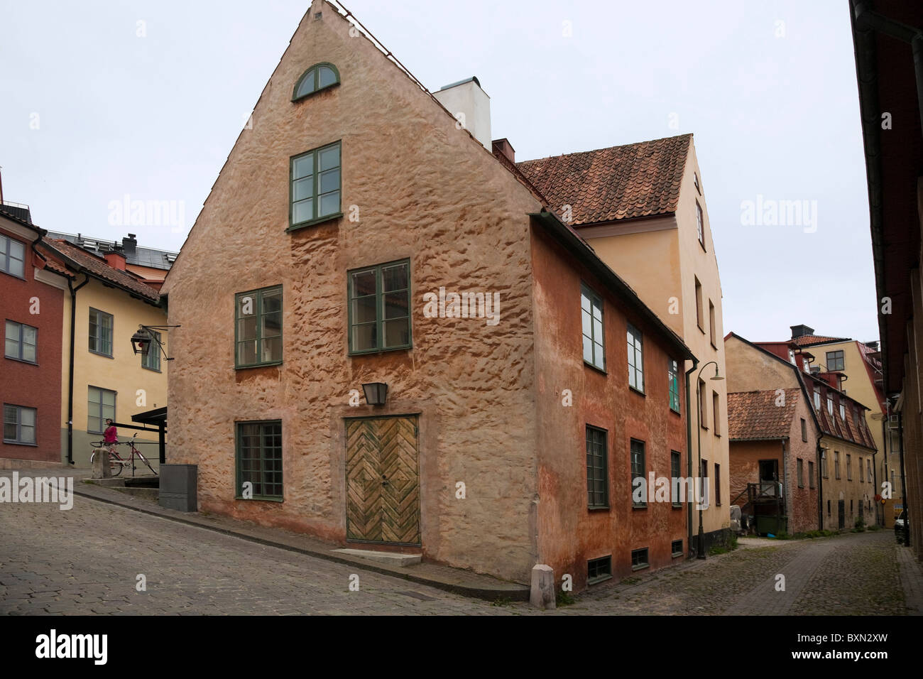 Old houses in Unesco World Heritage town Visby, Gotland, Sweden Stock ...