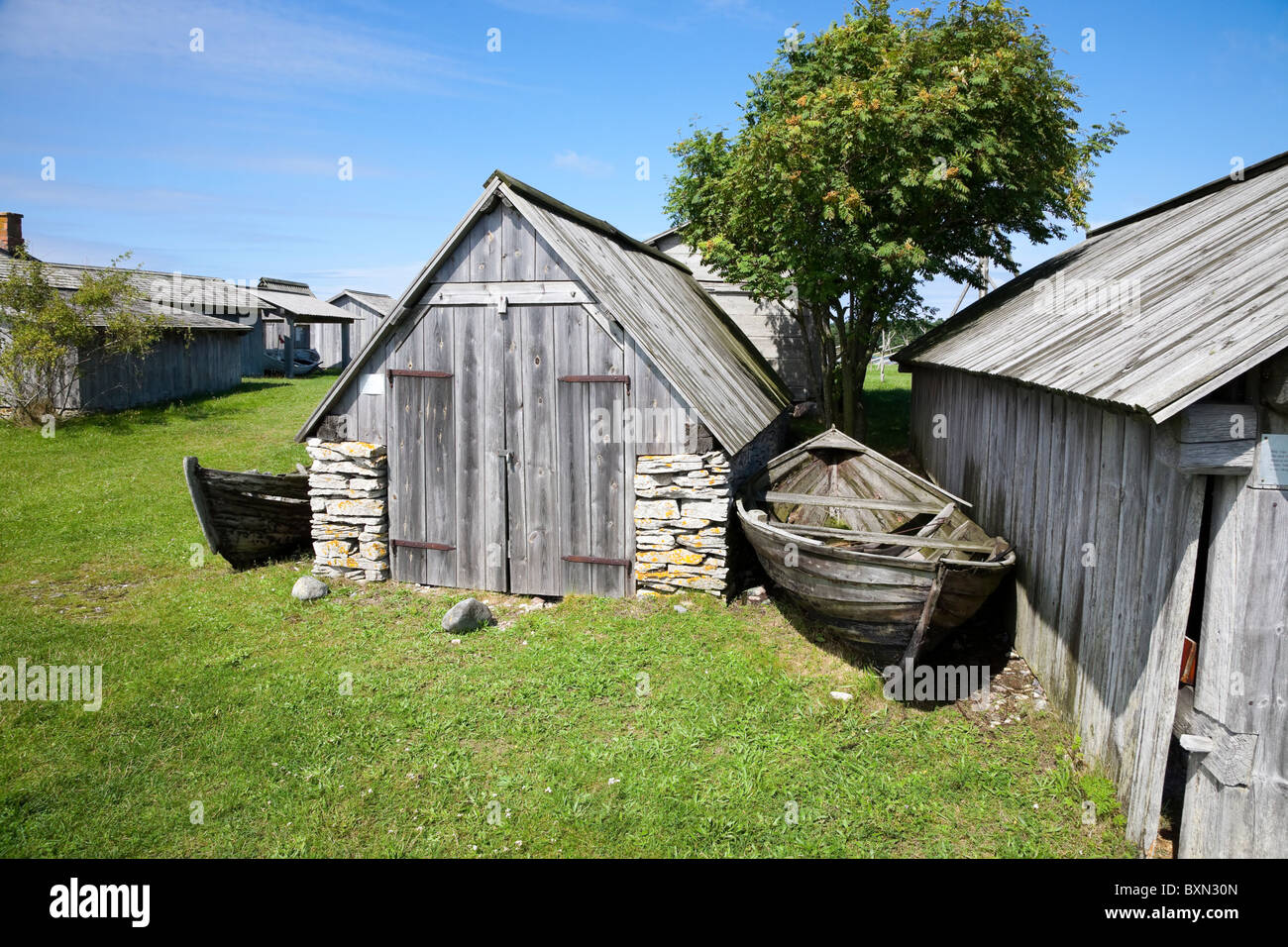 Old fisherman's huts in Kovik, Gotland, Sweden Stock Photo - Alamy