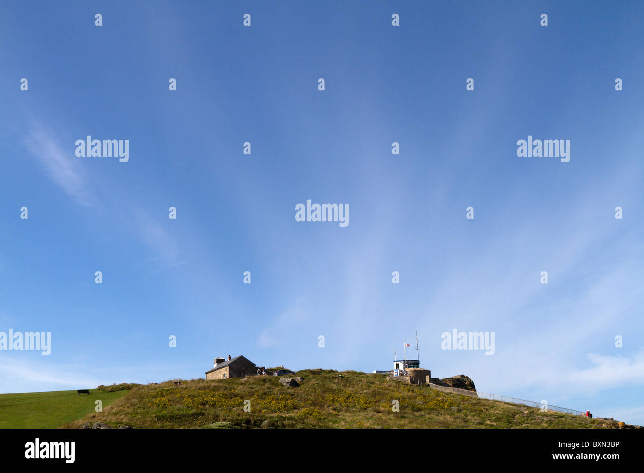 Blue sky over a hill at St. Ives, Cornwall, UK Stock Photo - Alamy