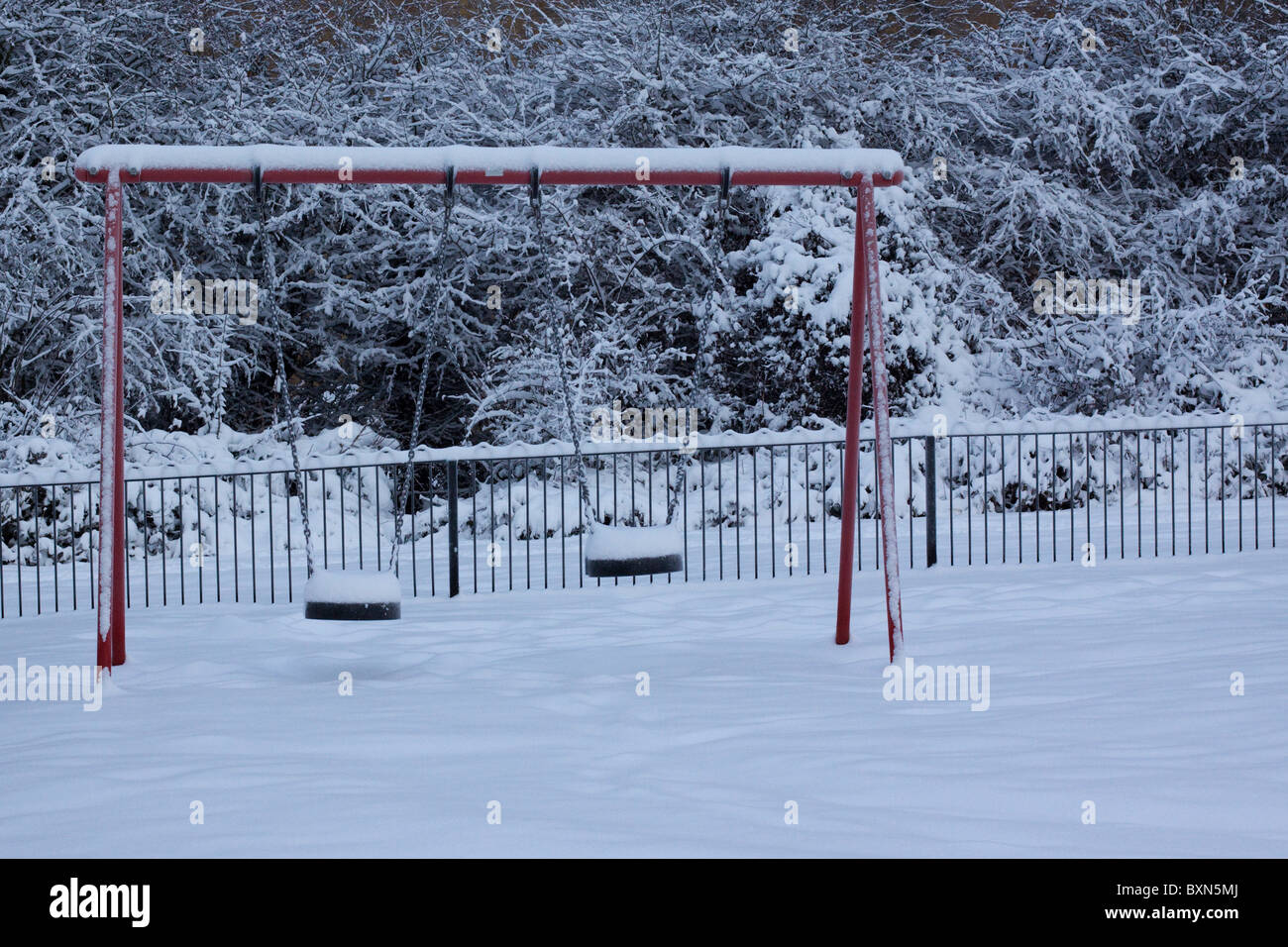 Playground area swings slides hi-res stock photography and images - Alamy