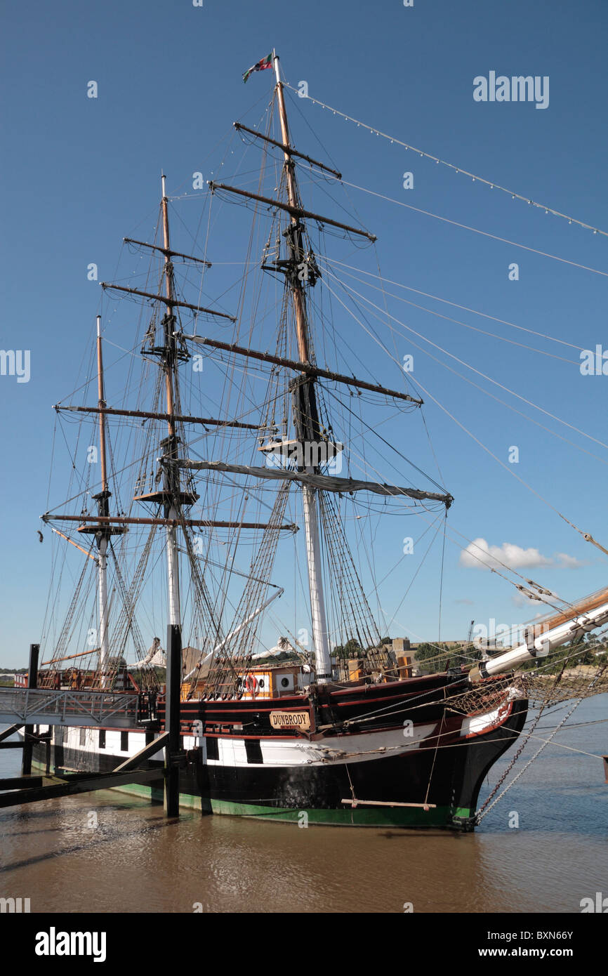 The Dunbrody Heritage replica ship moored on the River Barrow New Ross ...