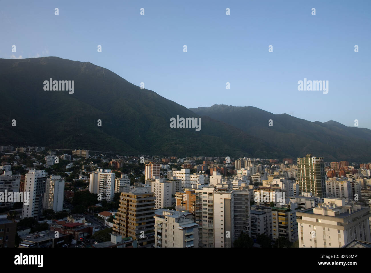 Los Palos Grandes neighborhood at the base of Avila mountain in Caracas ...