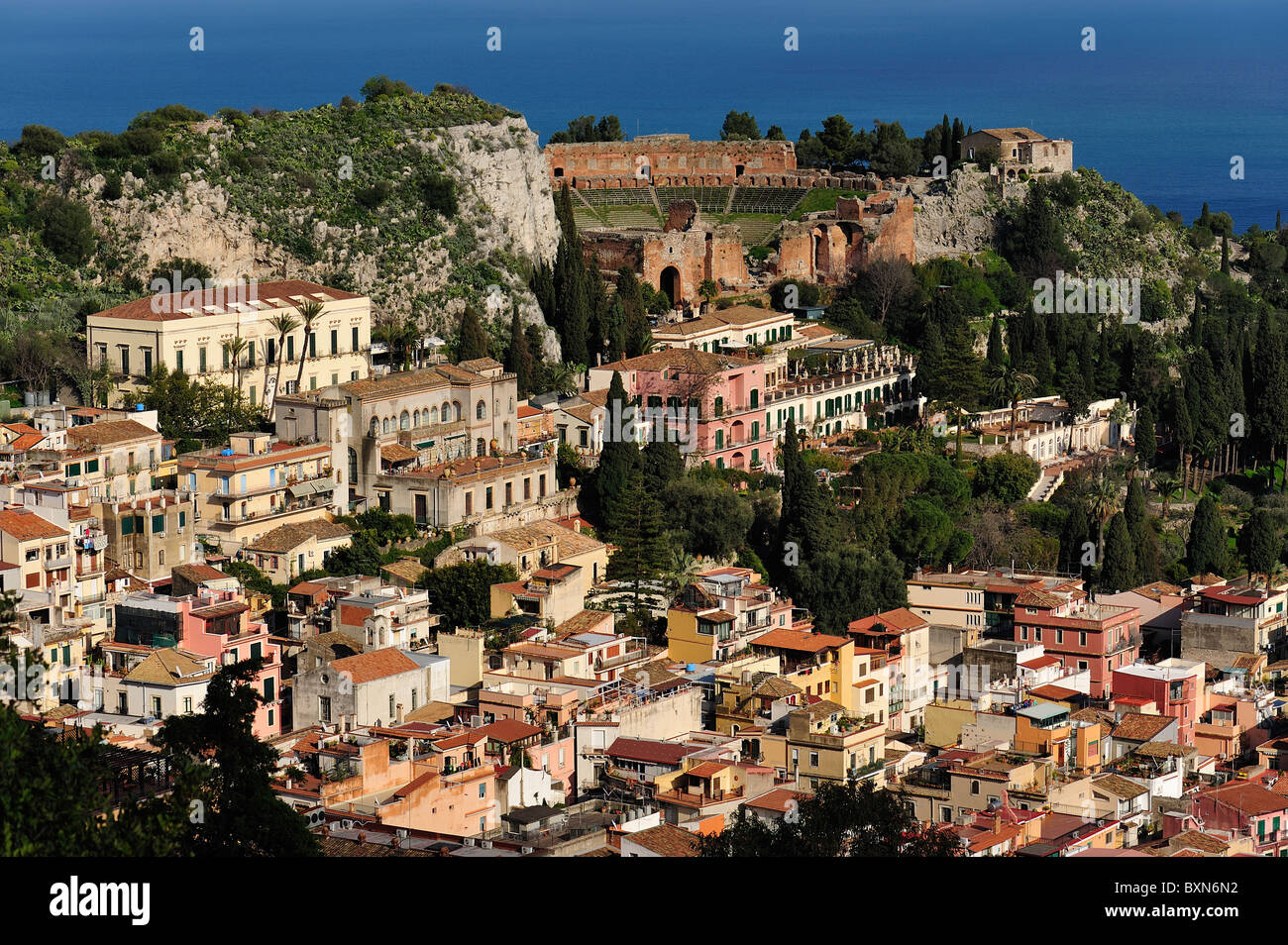 View of Taormina from above Stock Photo - Alamy