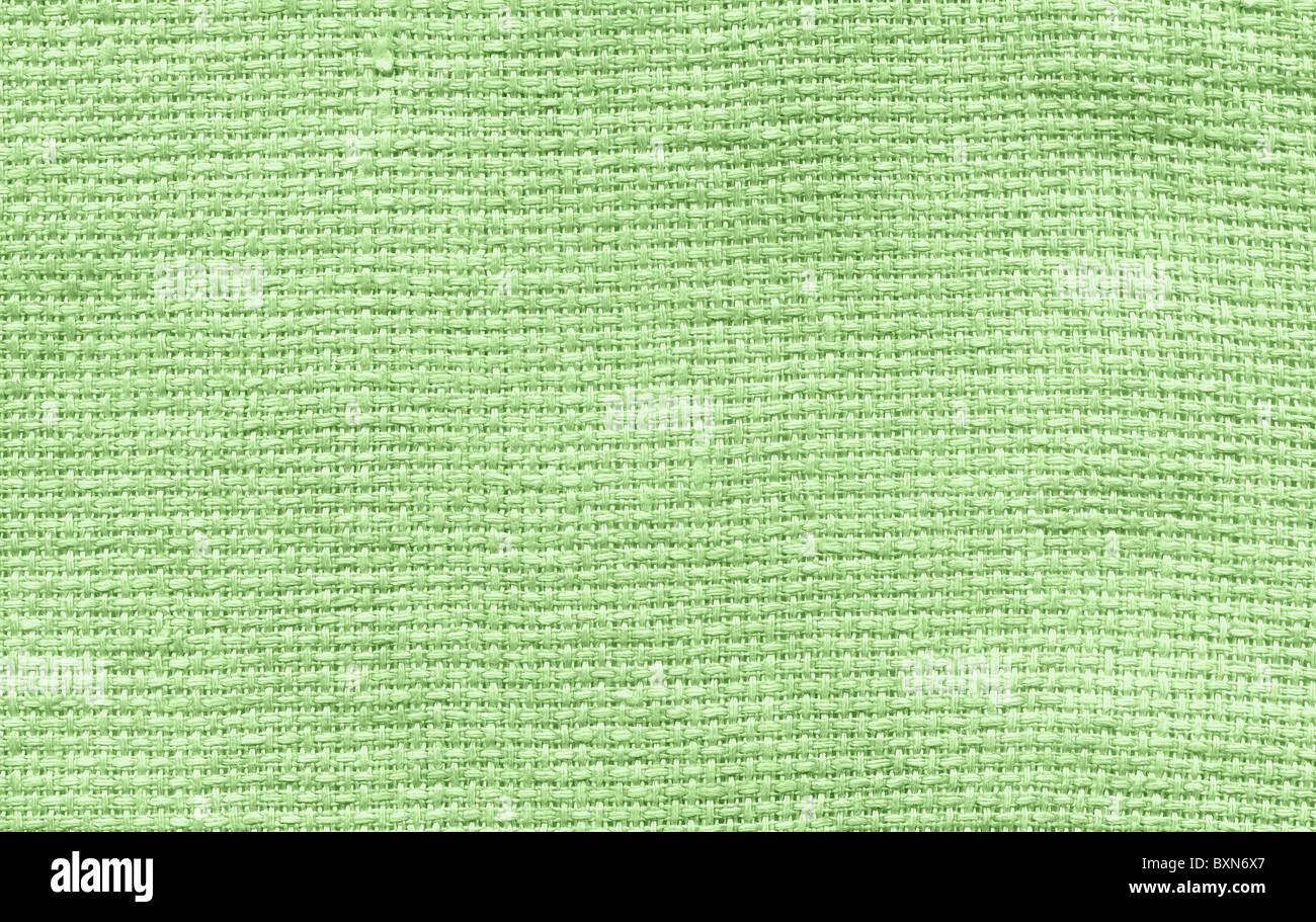 Natural linen striped rough textured green fabric textile Stock Photo ...