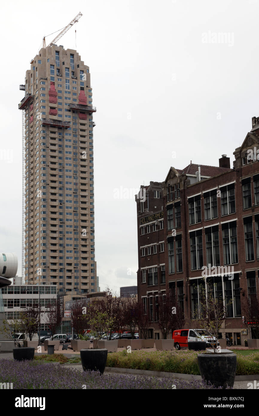 High rise construction on the Wilhelminakade in Rotterdam Stock Photo ...