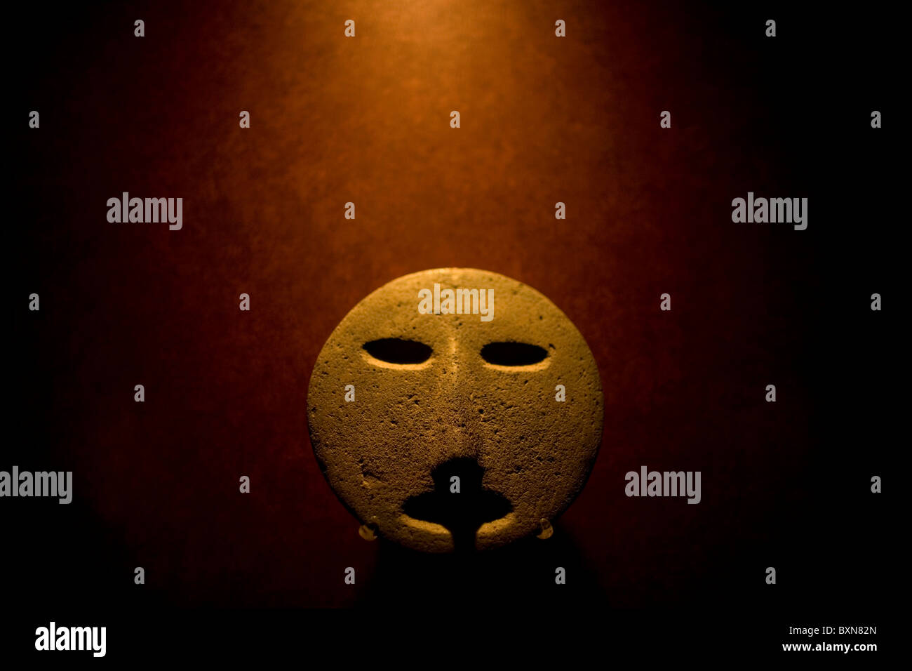 A stone representing the sun is displayed in the National Museum of ...