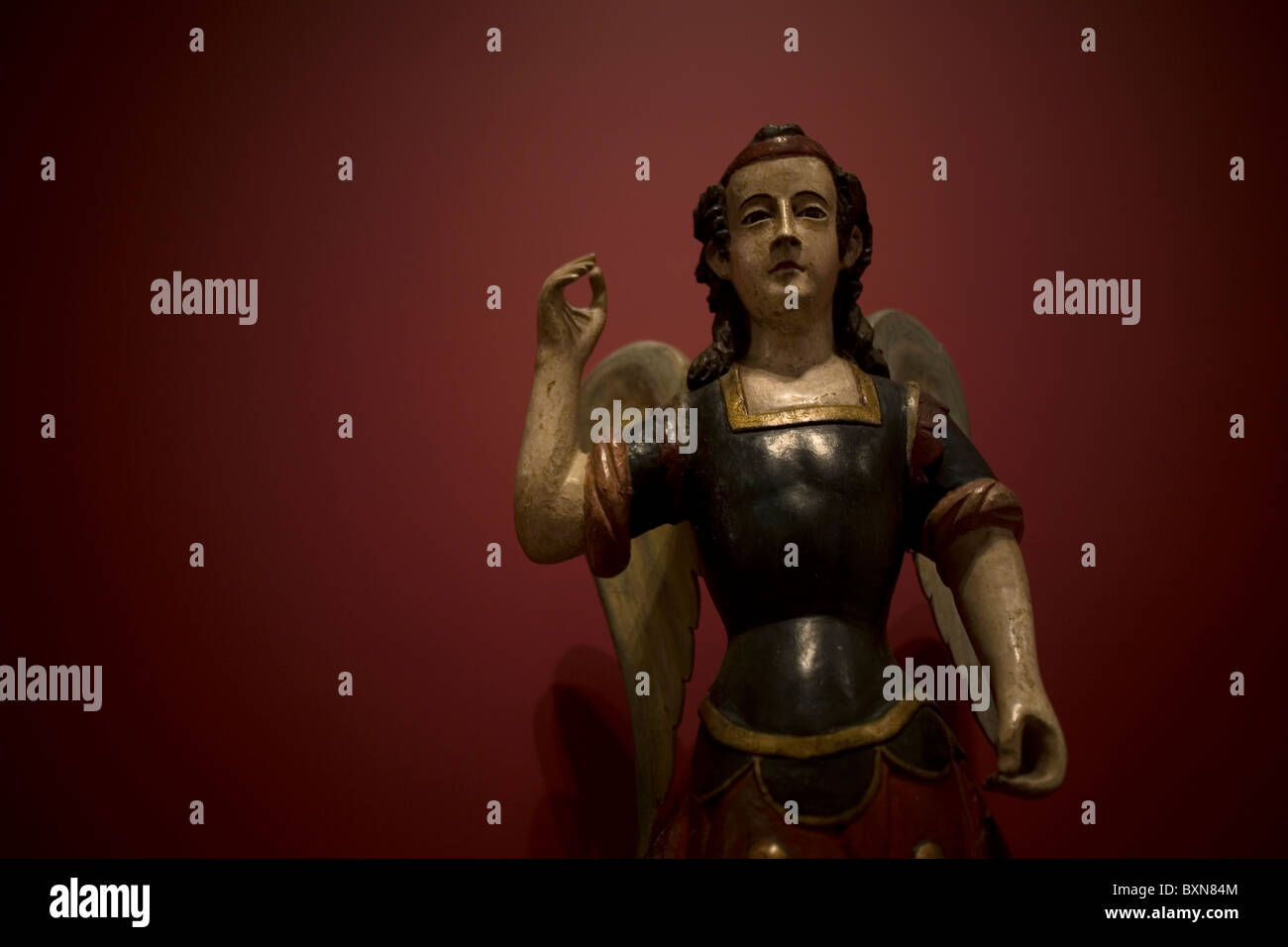 A sculpture of an Angel is displayed in the Merida City Museum, Yucatan ...