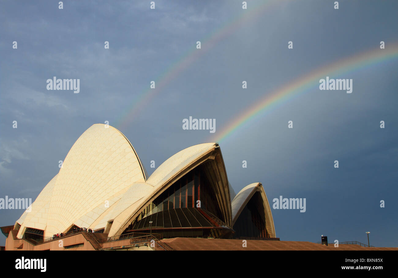Sydney Opera House Double Rainbow Stock Photo - Alamy
