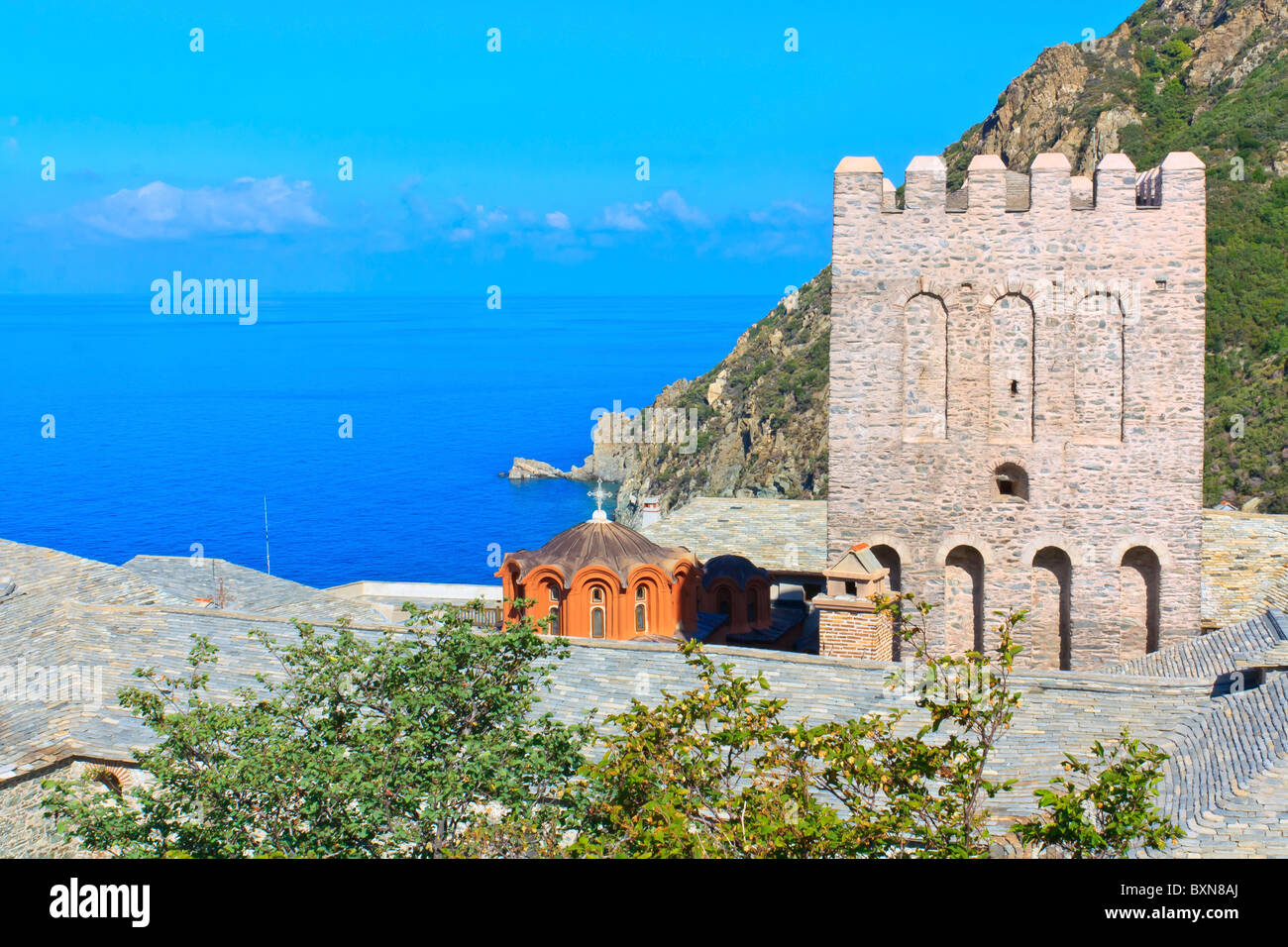 Dionisiou Monastery on Mount Athos Stock Photo - Alamy