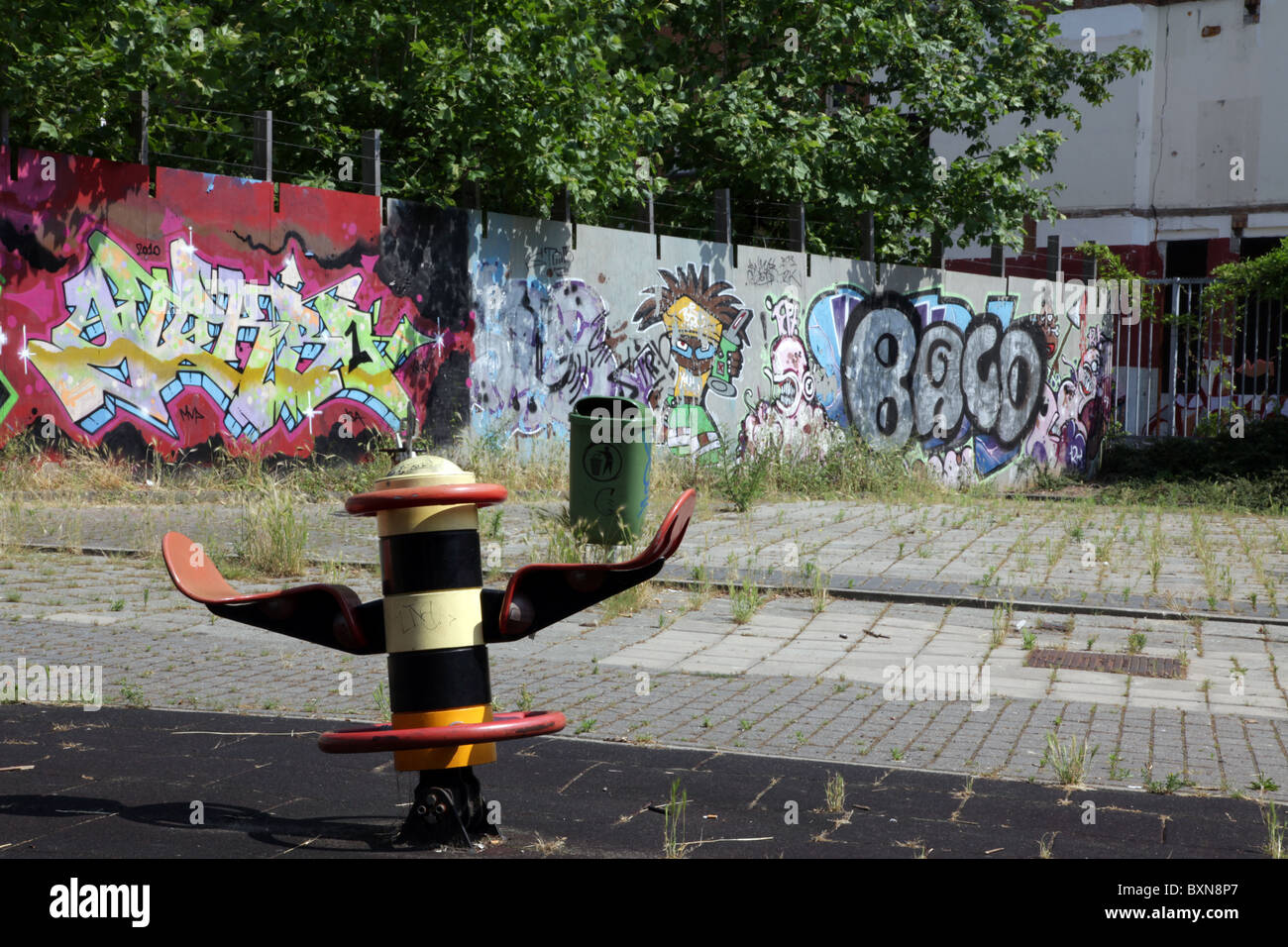 Playground and graffiti in Amsterdam Stock Photo - Alamy