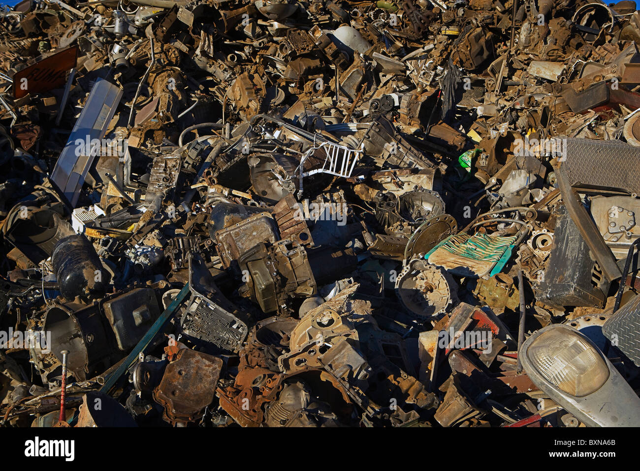 Large sorted pile of scrap metal ready for recycling Stock Photo - Alamy