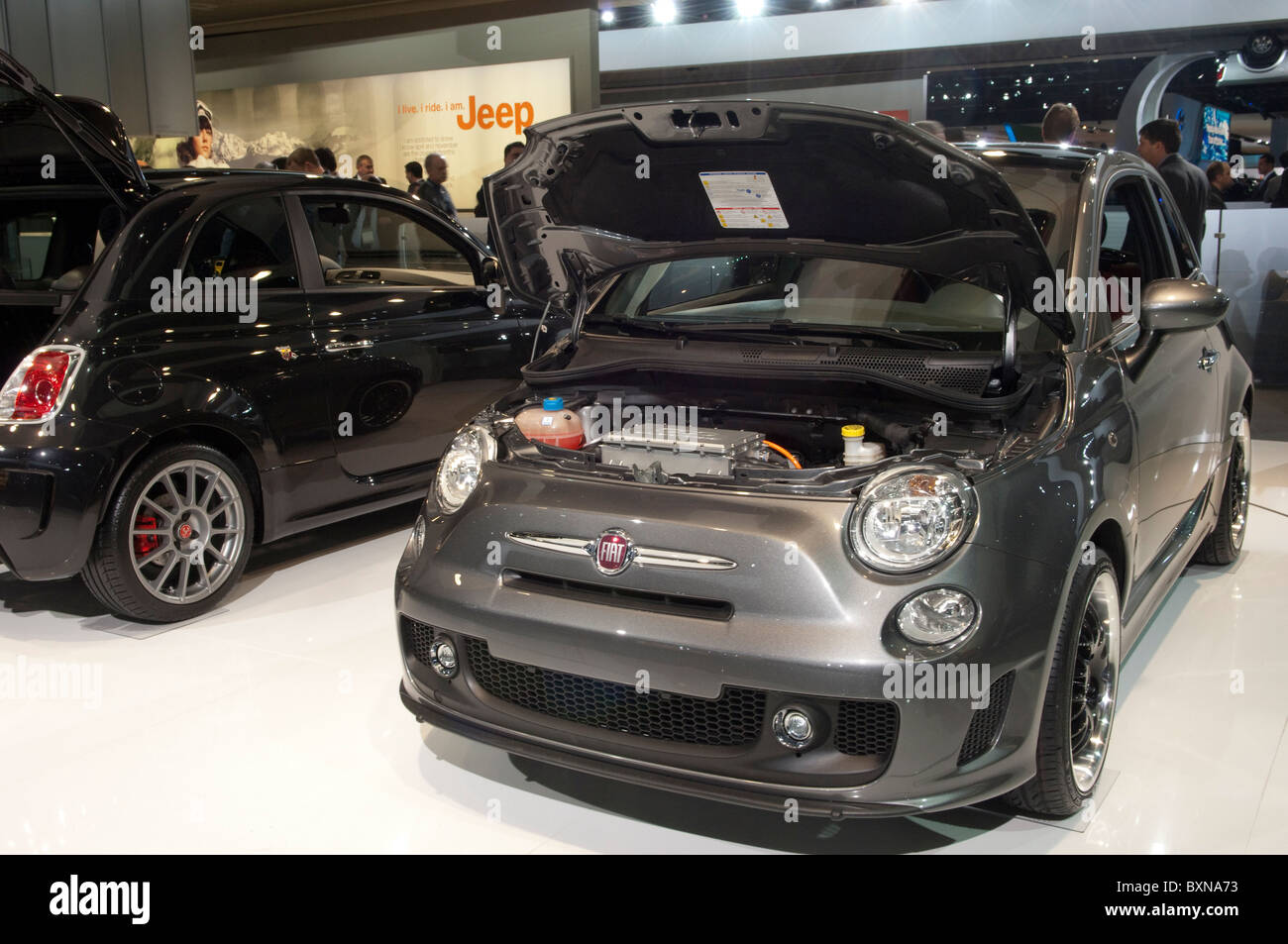 Fiat 500 BEV electric car on display at the 2010 North American ...