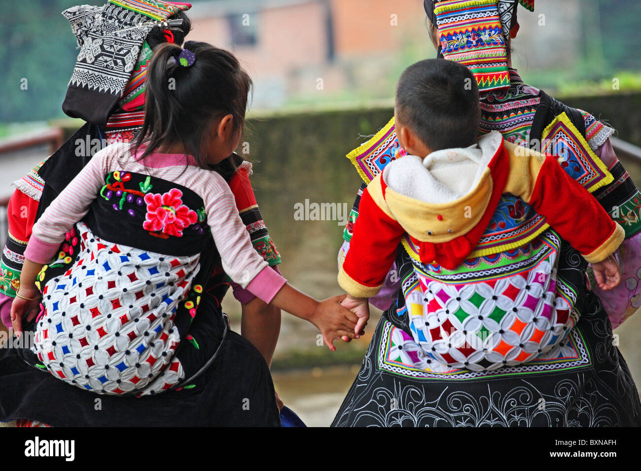 Yi Chinese hill tribe ethnic minority in Yuanyang, Yunnan province ...