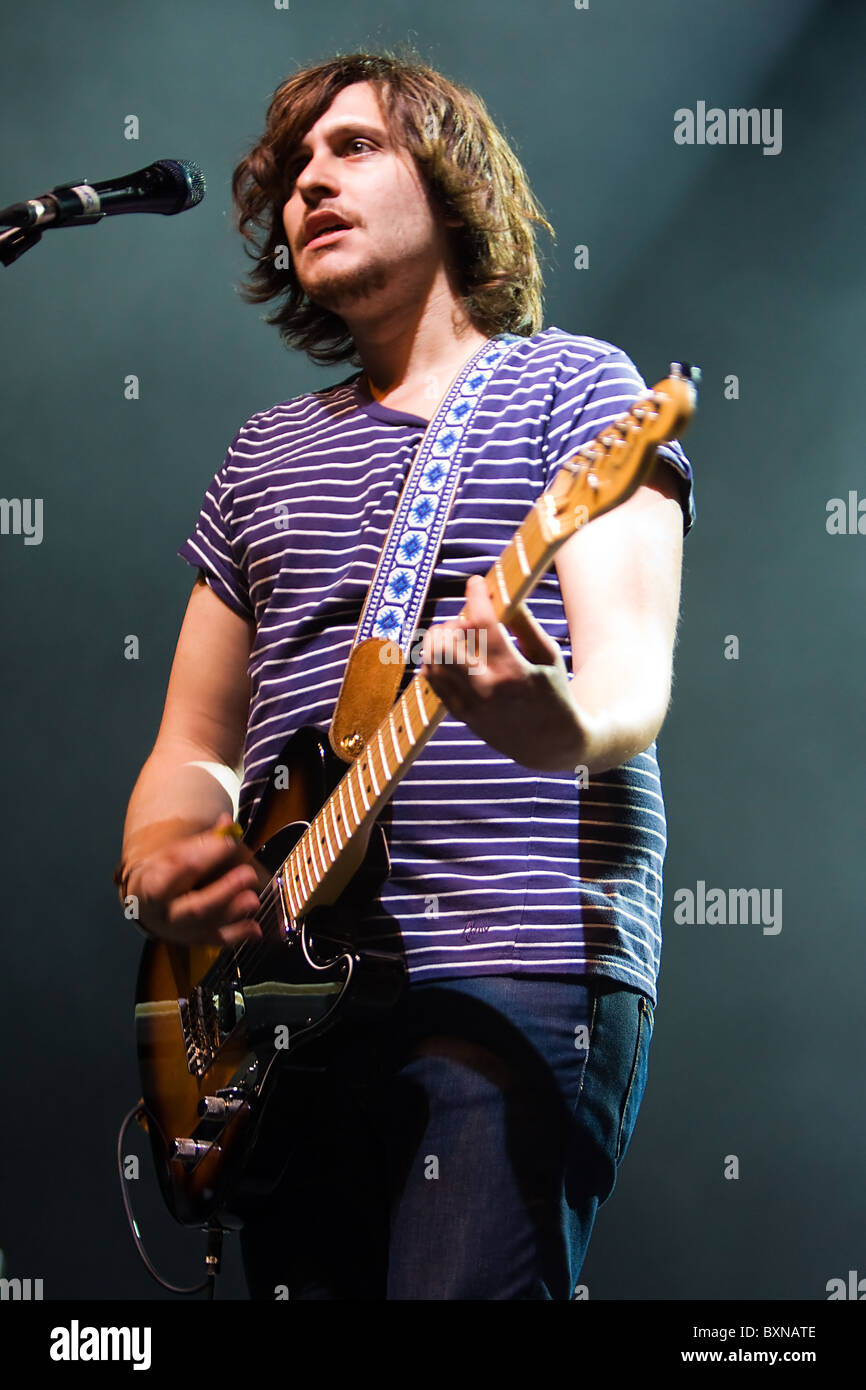 Alternative Rock Band the Temper Trap performing live in concert Stock ...