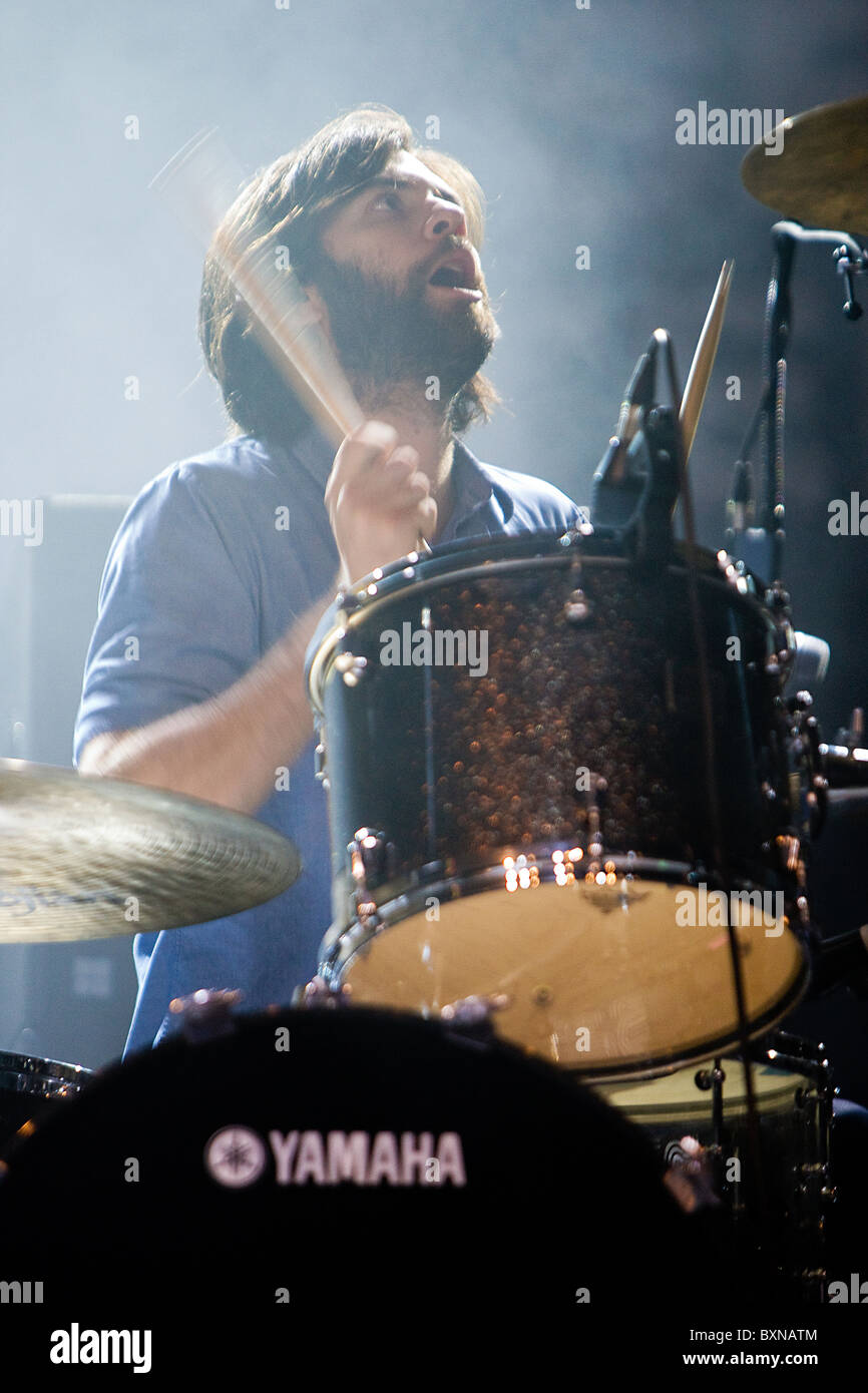 Alternative Rock Band the Temper Trap performing live in concert Stock ...