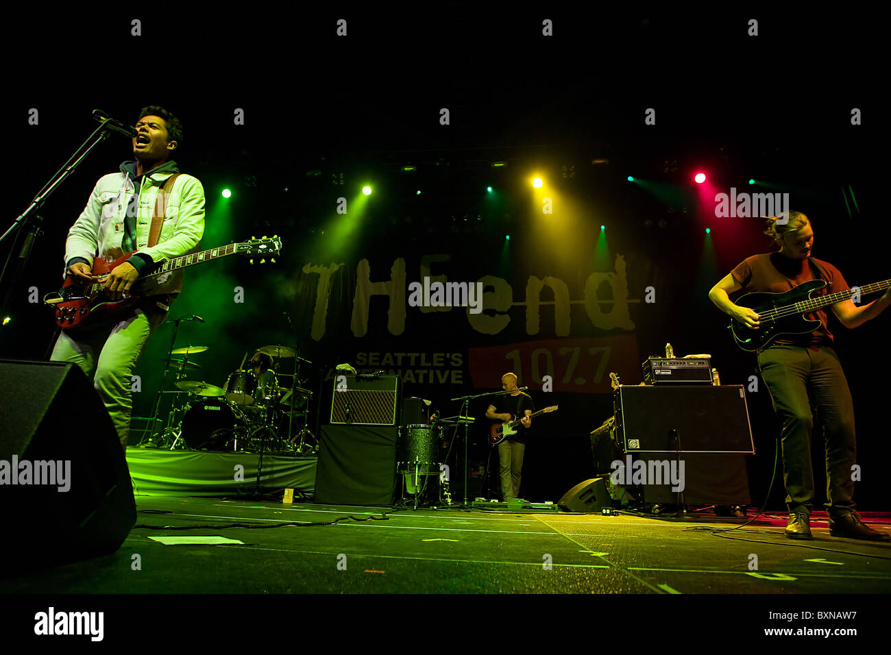 Alternative Rock Band the Temper Trap performing live in concert Stock ...