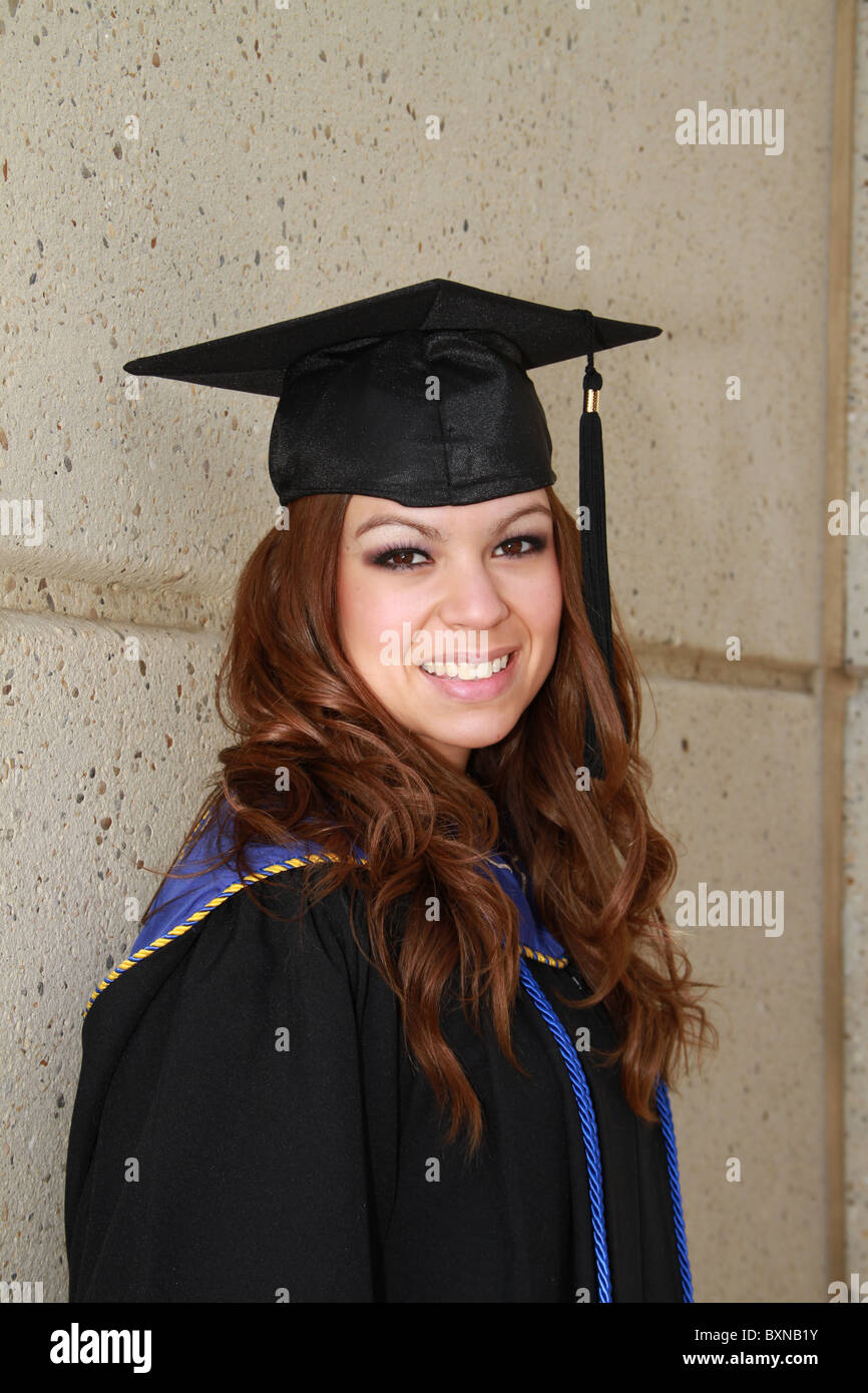 Portrait of a Smiling female graduate at her convocation ceremony Stock ...