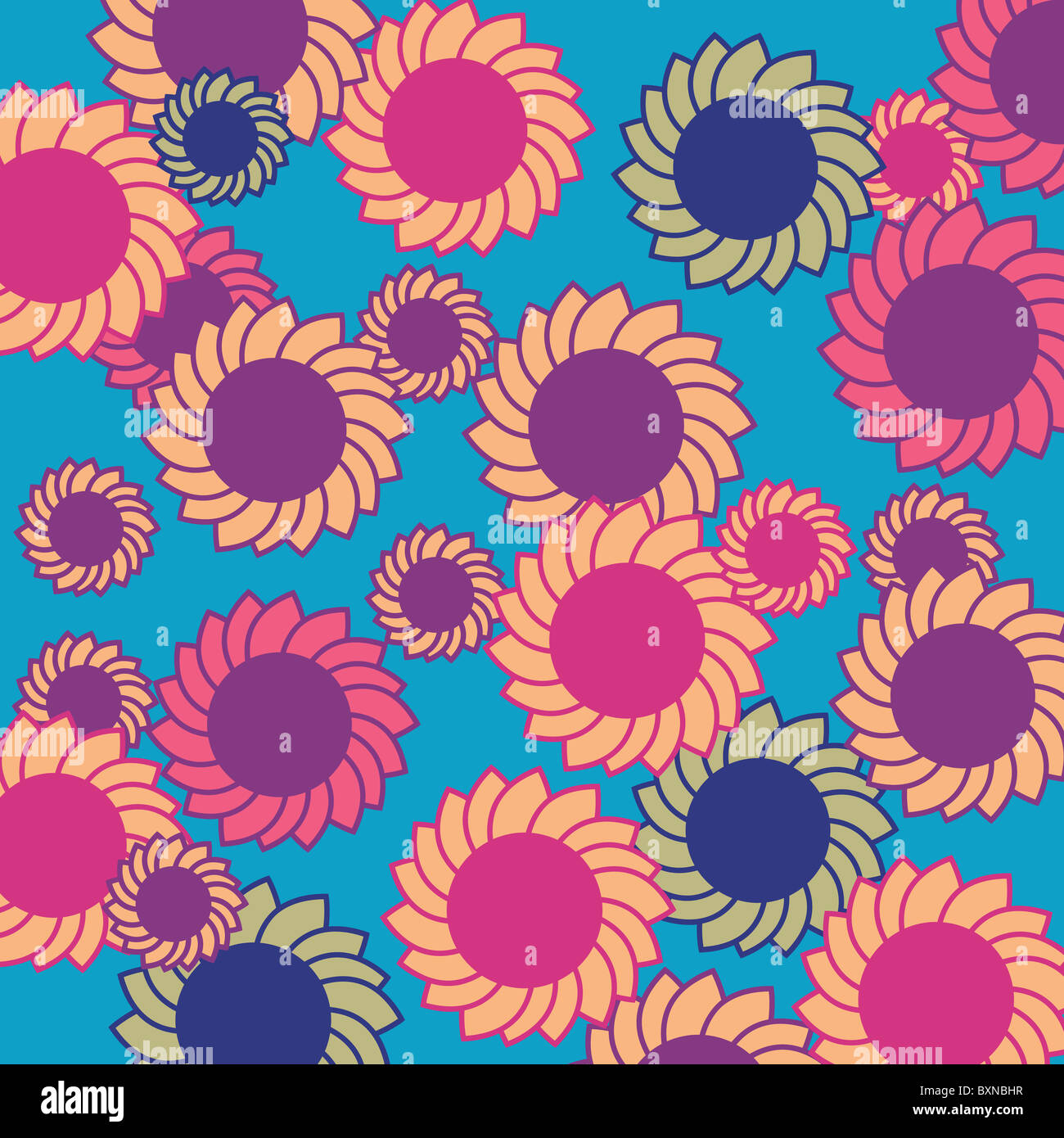 Retro flowers background Stock Photo - Alamy