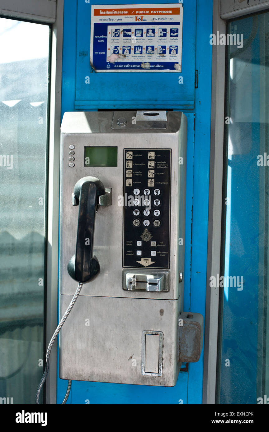 Public phones still in use in Bangkok Stock Photo - Alamy