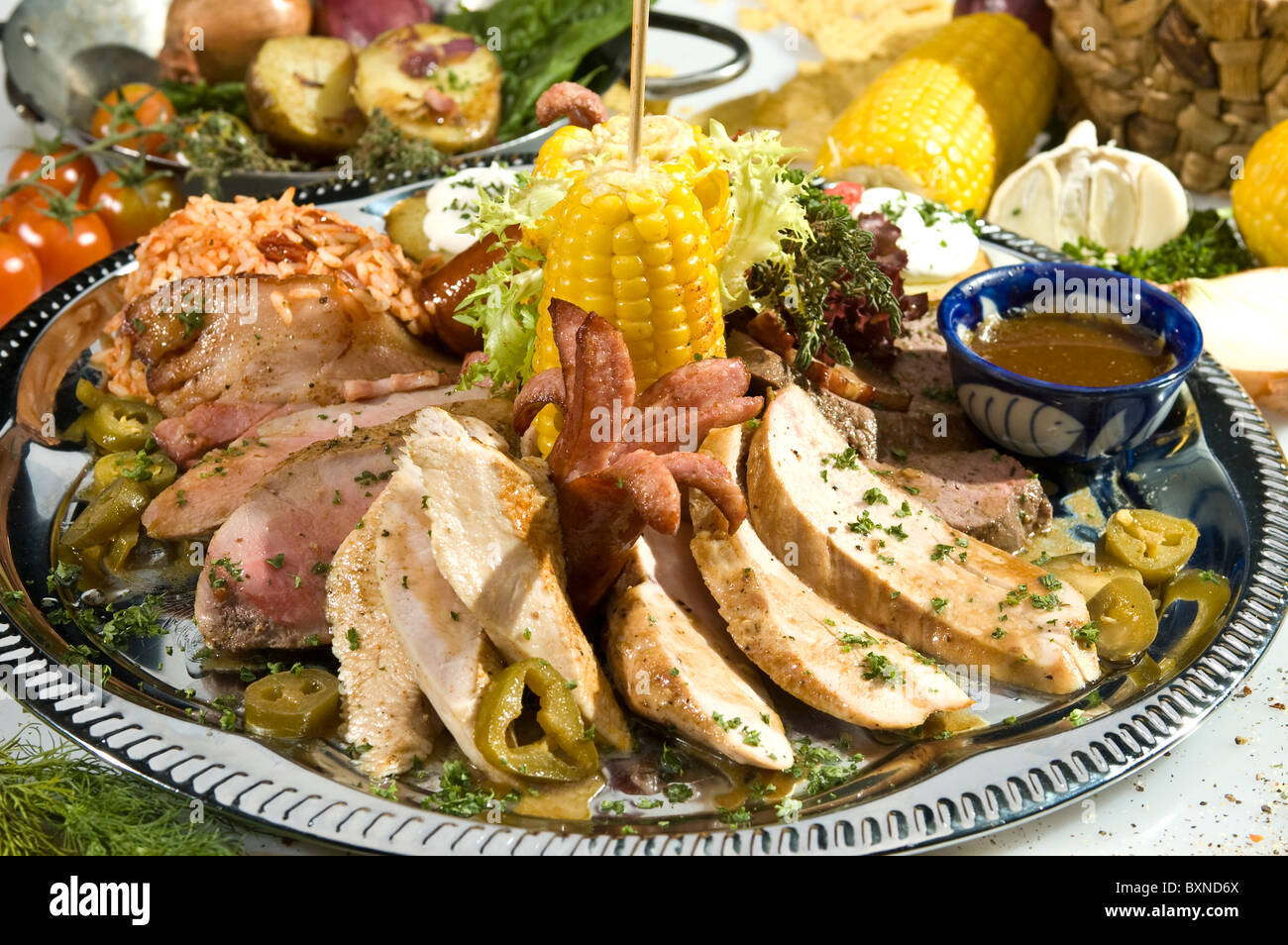 Various kind of grilled meat mexican style Stock Photo - Alamy