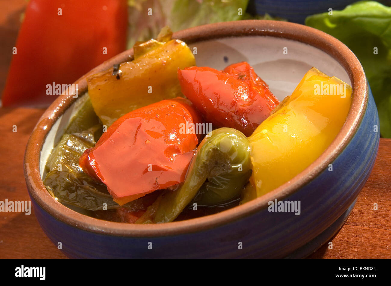 Grilled bell pepper appetizer Stock Photo - Alamy