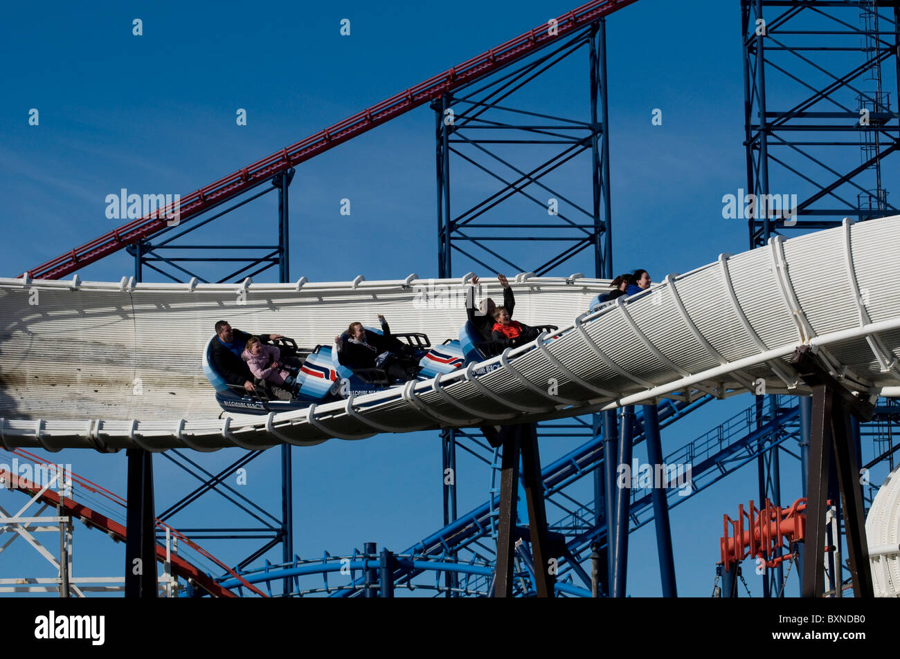 The Avalanche and Pepsi Max Big One roller coasters at Blackpool Stock ...