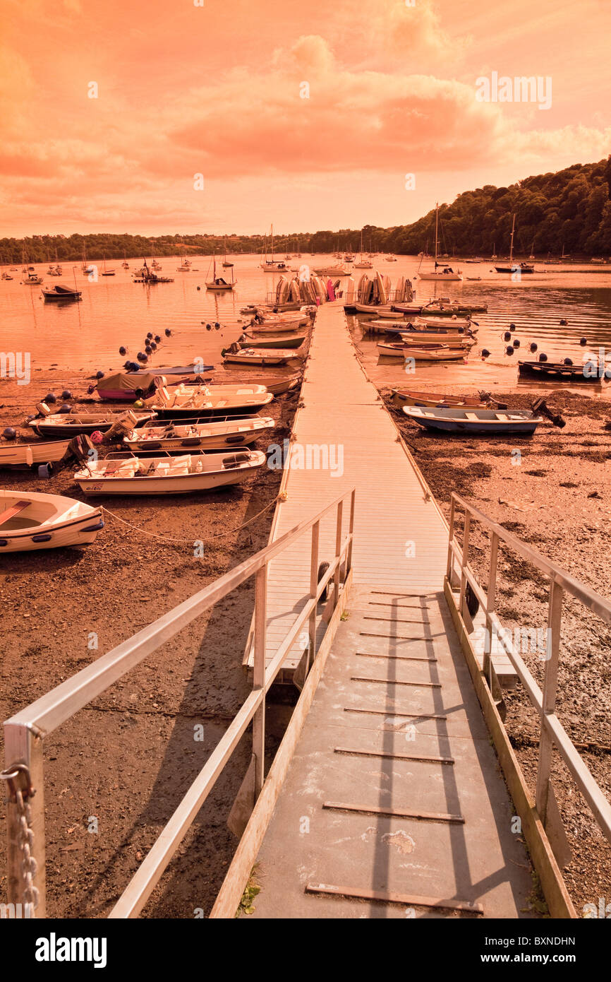 Dittisham Riverfront from The Quay, South Hams, Devon, England, United ...