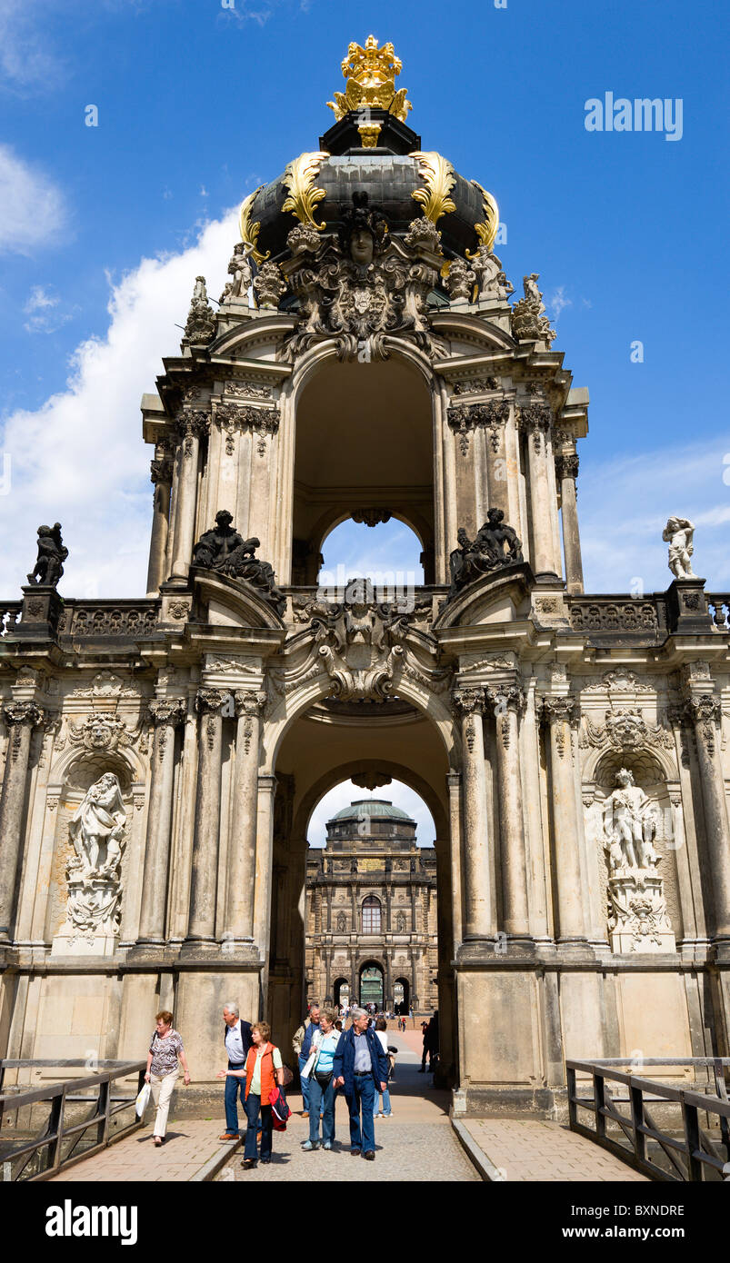 GERMANY Saxony Dresden Restored Baroque Zwinger Palace Gardens Crown ...