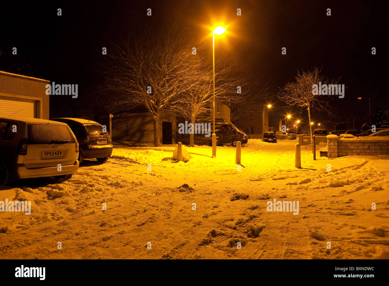 Midnight snow MONTROSE SCOTLAND Stock Photo - Alamy