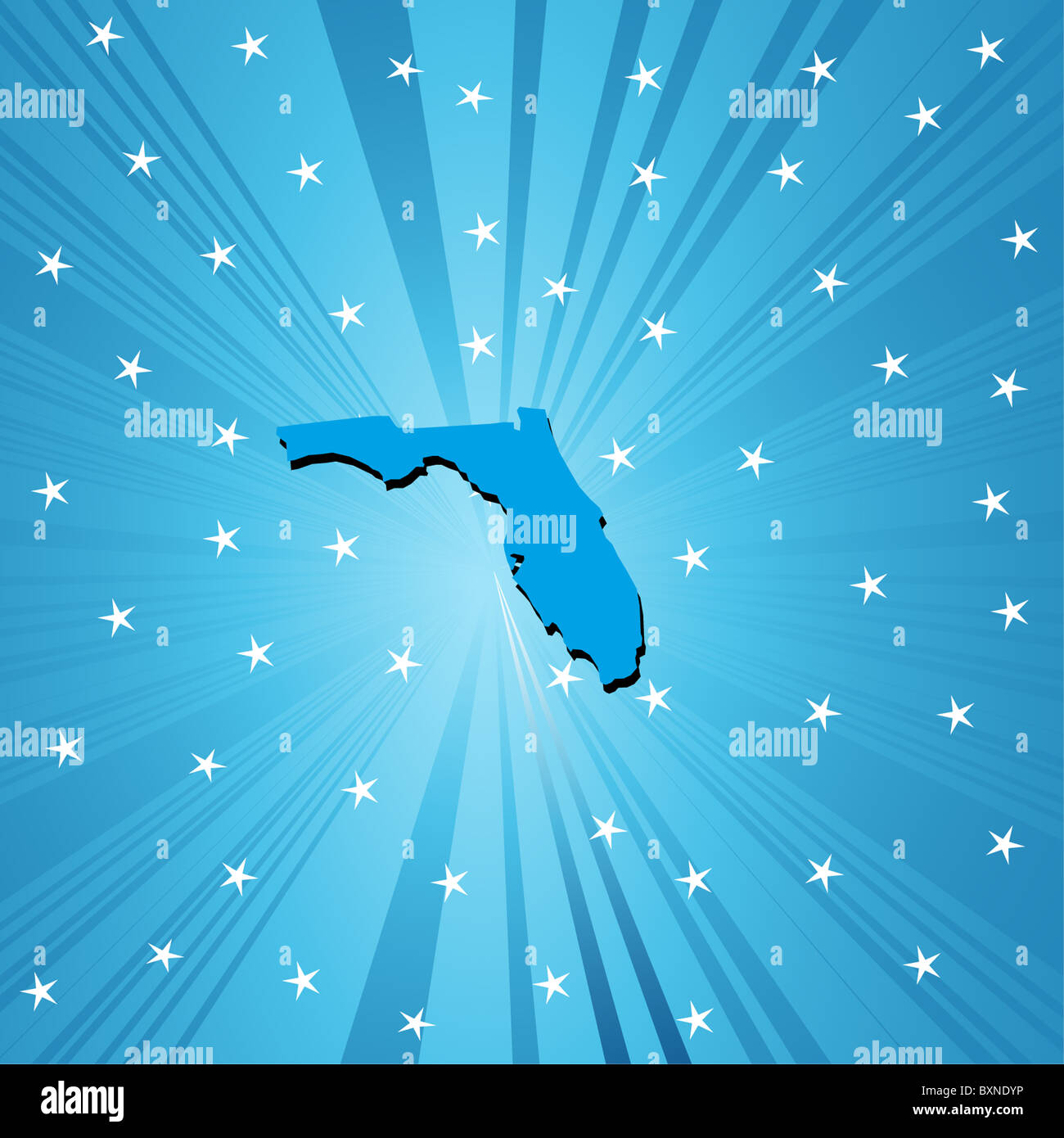 Blue map of Florida Stock Photo - Alamy