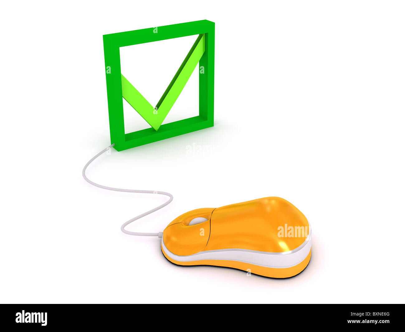 Computer mouse over white background Stock Photo - Alamy