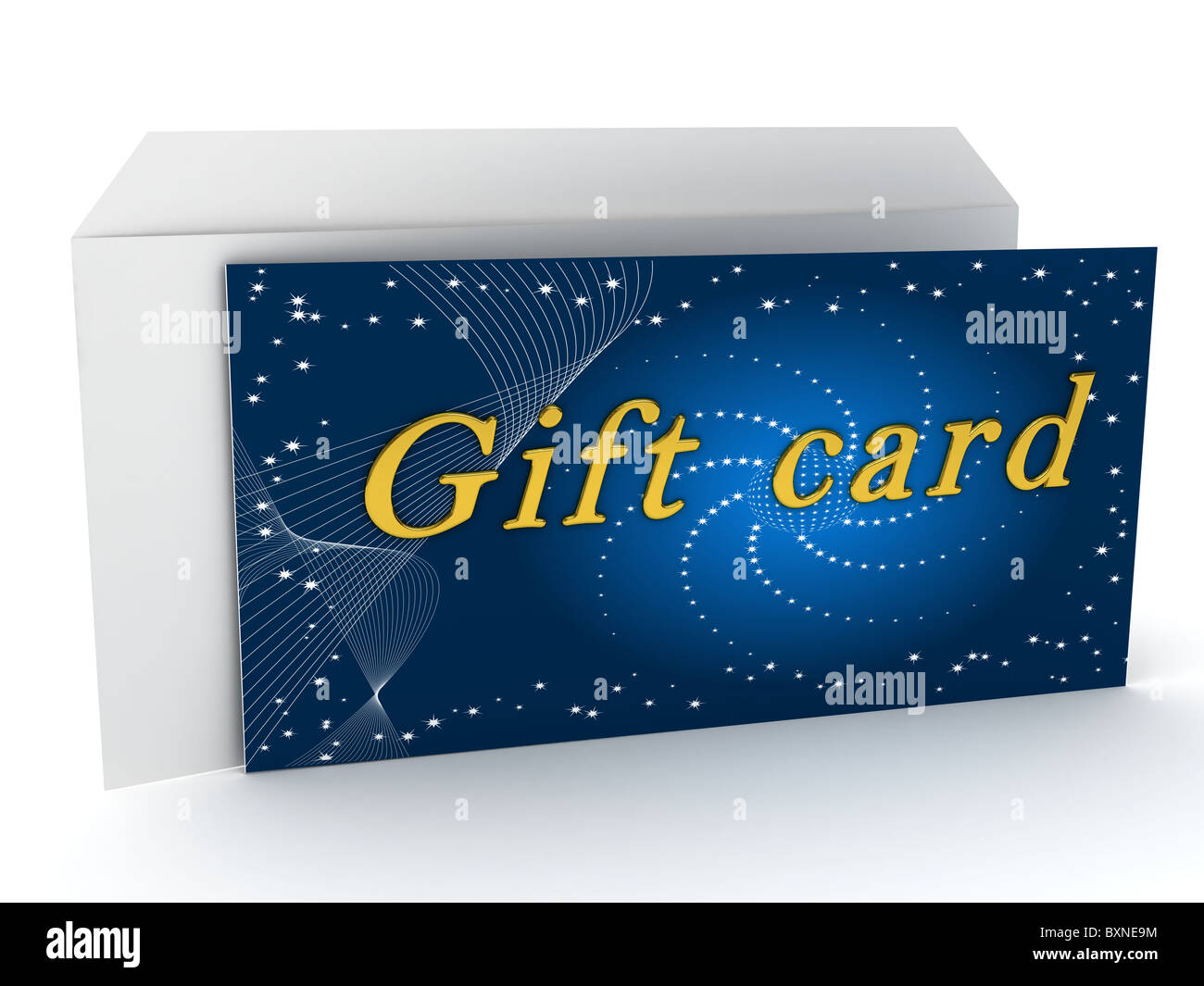 Gift card over white background Stock Photo - Alamy