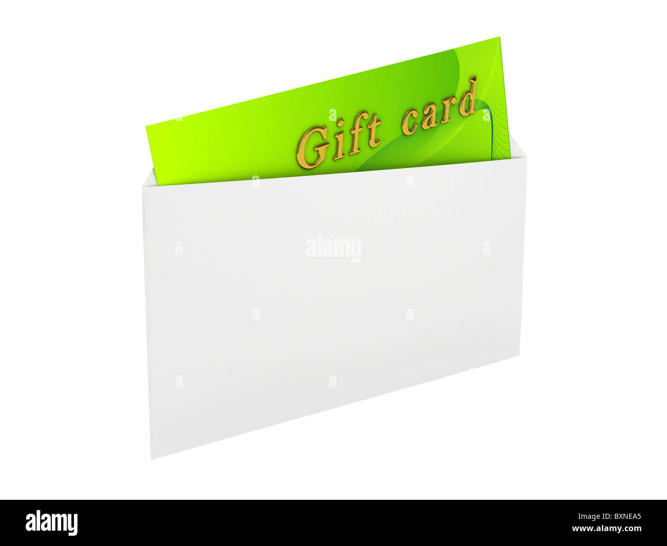 Gift card over white background Stock Photo - Alamy
