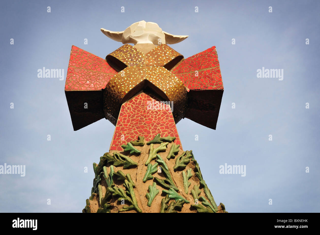 Cross of Sagrada Familia Temple by Famous architect Antonio Gaudi Stock ...