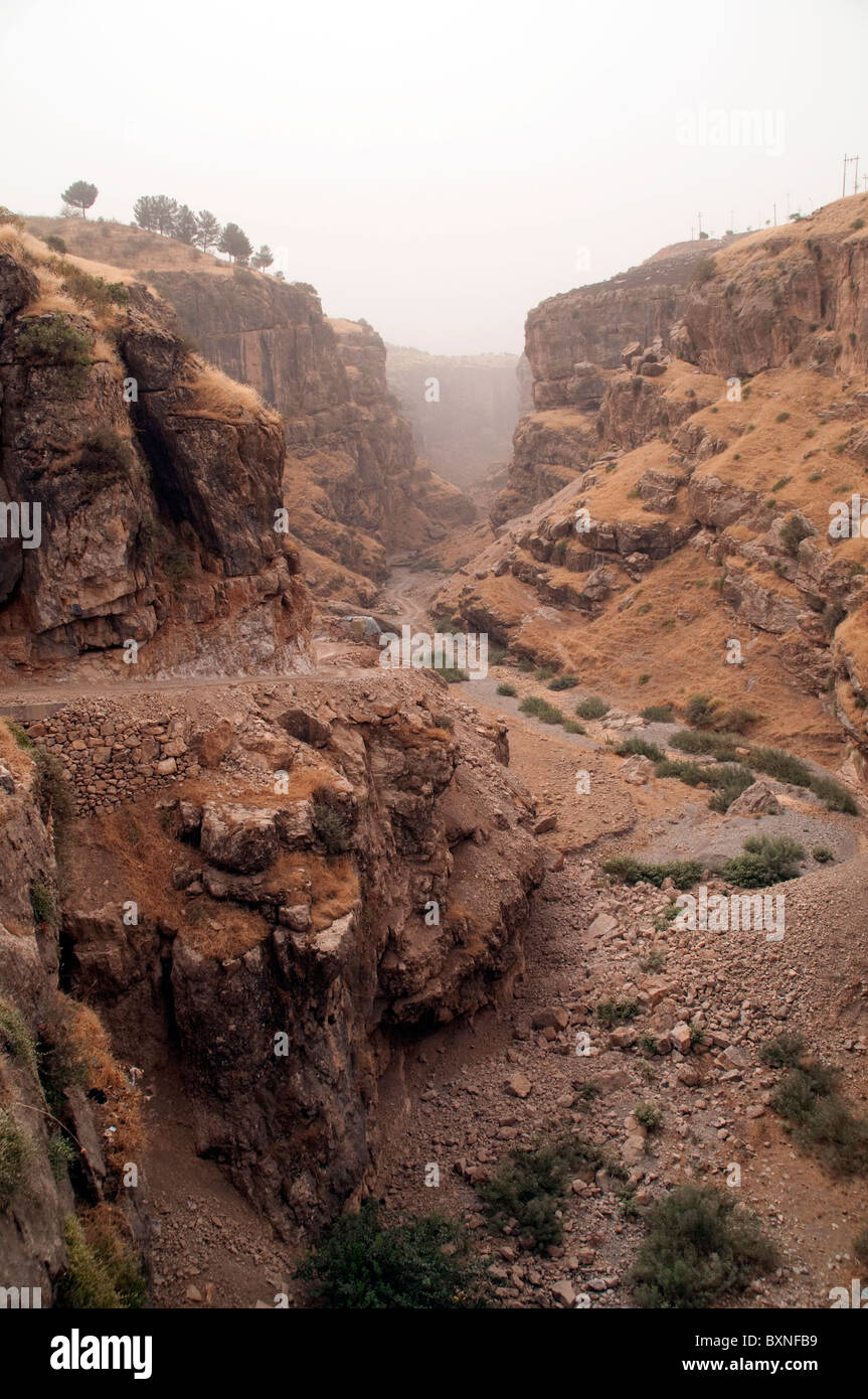A view of the Rowanduz river, gorge and valley in the Qandil range of ...