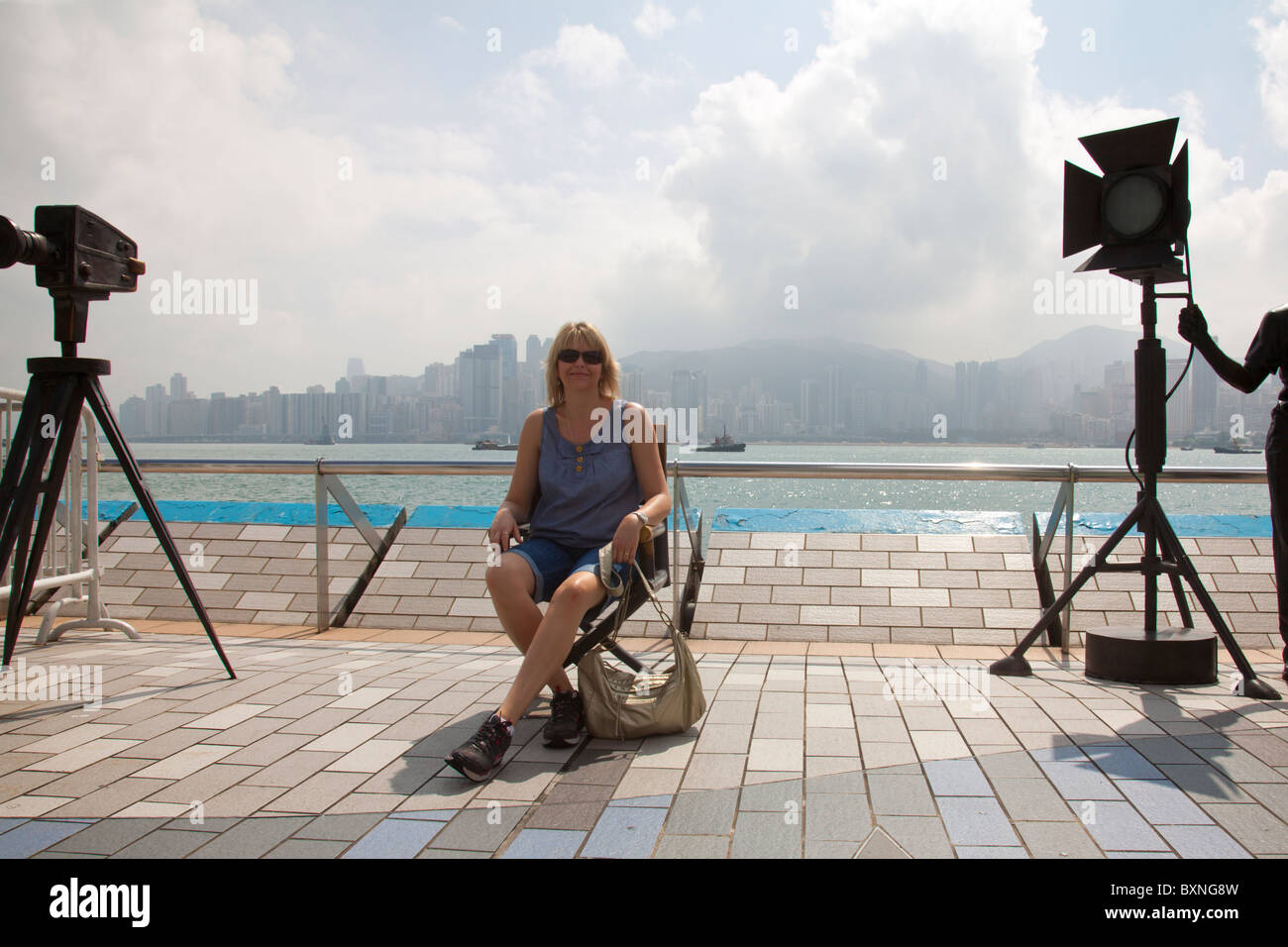 Kowloons iconic and infamous Avenue Of Stars looking towards Hong Kong ...