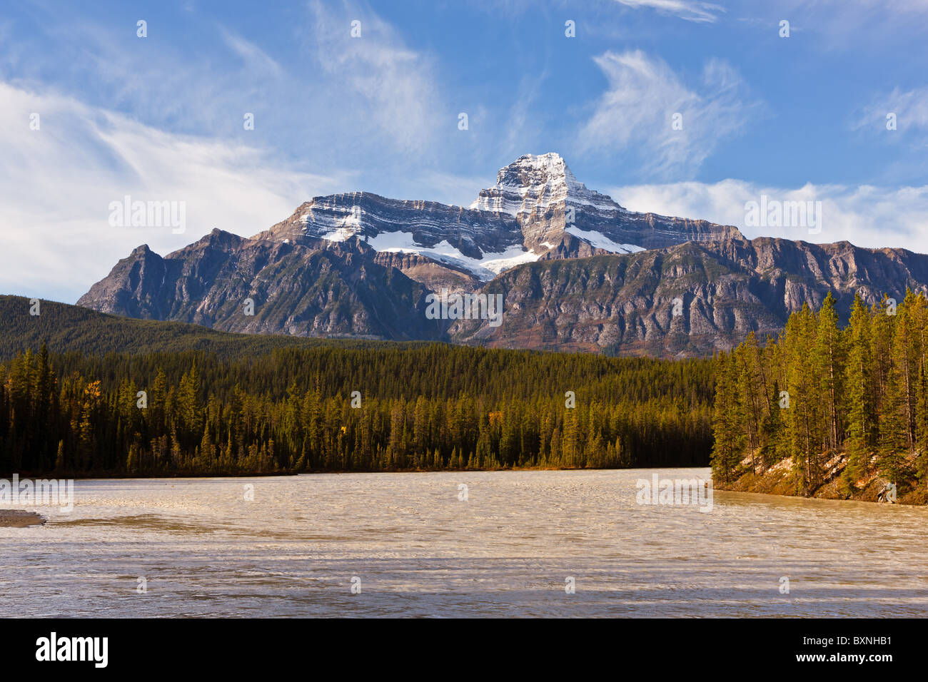 Athabasca River from Mount Christie Viewpoint, Icefields Parkway ...