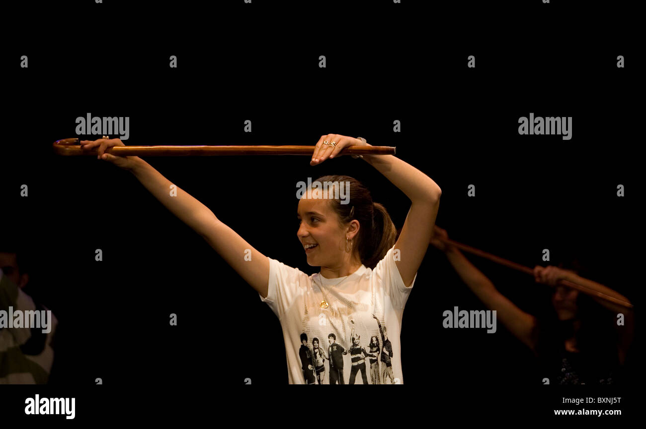 A flamenco dancer, or bailaora, perform using a walking stick during ...