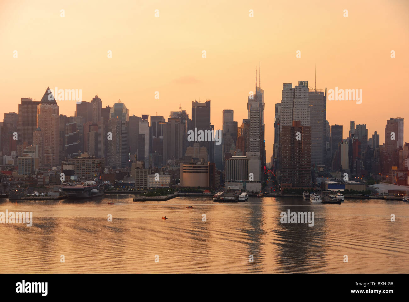 New York City Manhattan Times Square skyline with skyscrapers over ...
