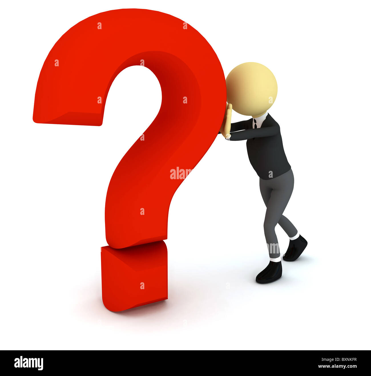 3d person with question sign Stock Photo - Alamy