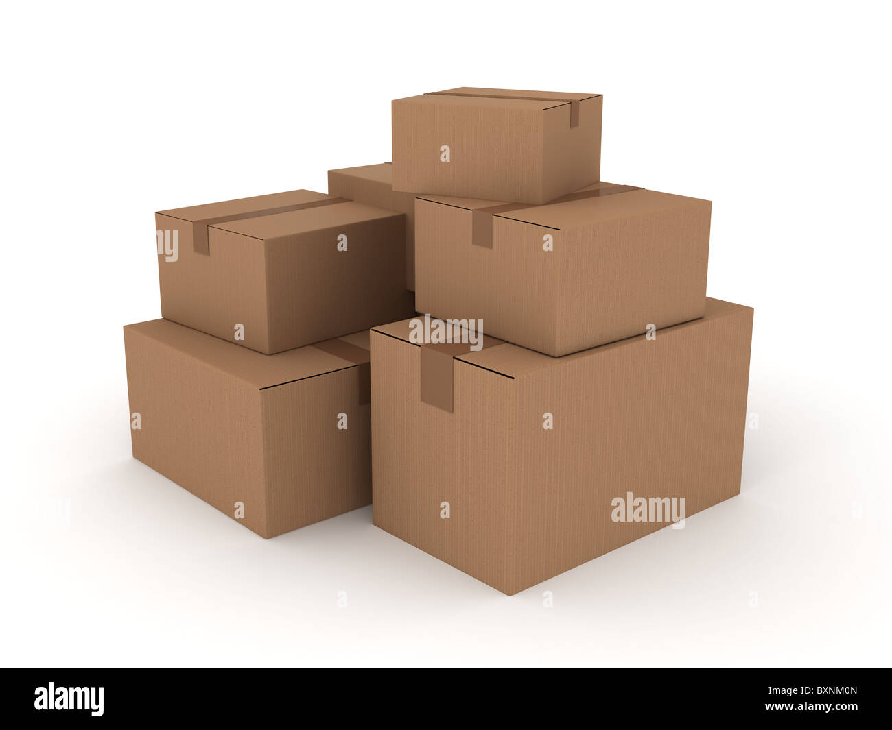 Cardboard package over white Stock Photo - Alamy
