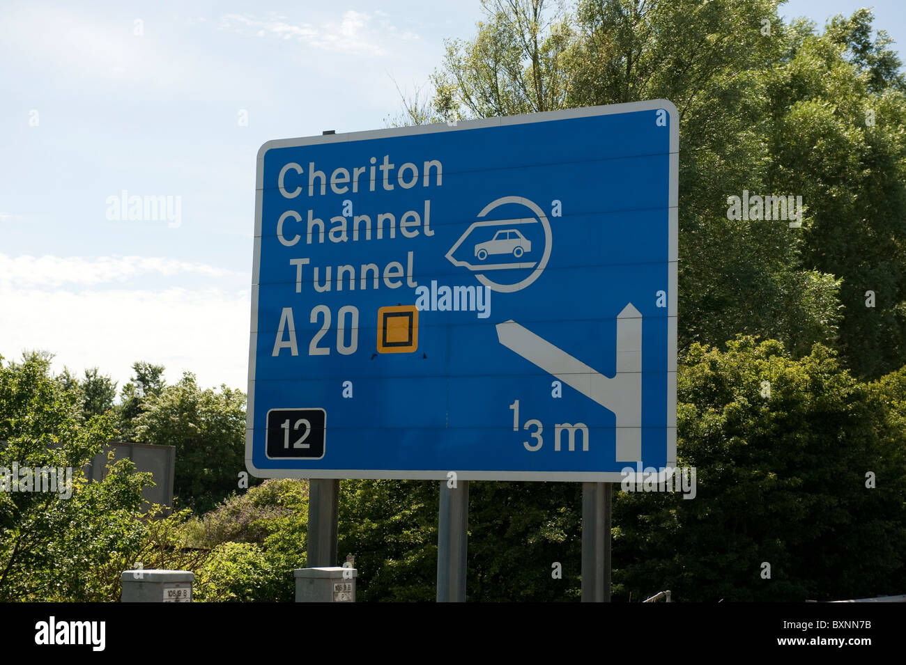 Channel Tunnel Road Sign Stock Photo - Alamy