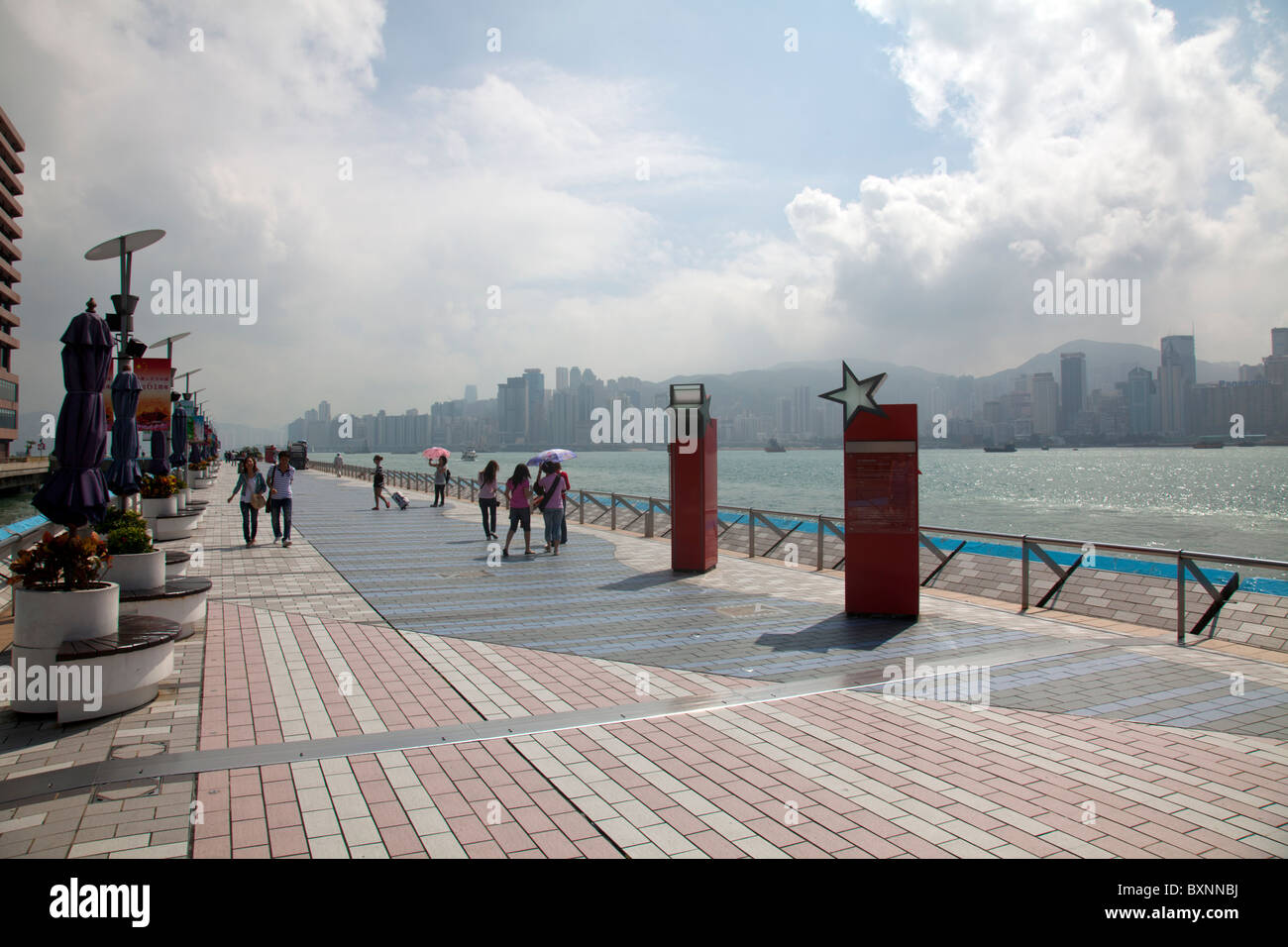 Kowloons iconic and infamous Avenue Of Stars looking towards Hong Kong ...