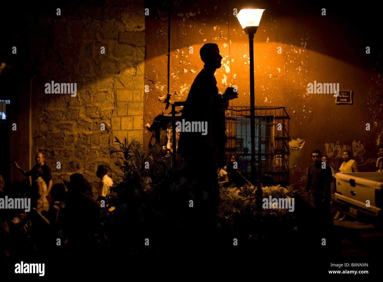 Men carry a statue of a Saint during holy week celebrations in Oaxaca ...