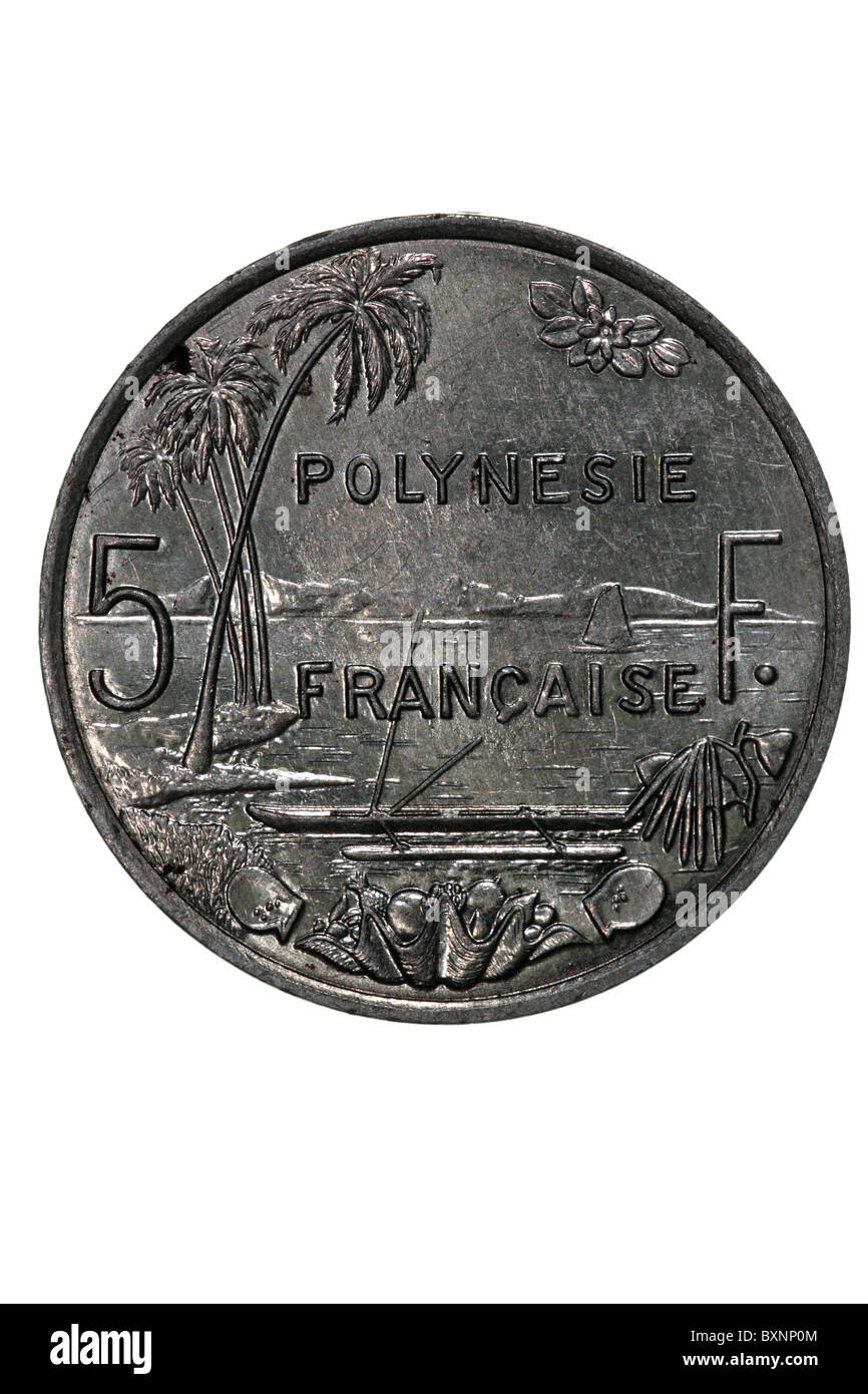 French Polynesia - 5 Franc coin Stock Photo - Alamy
