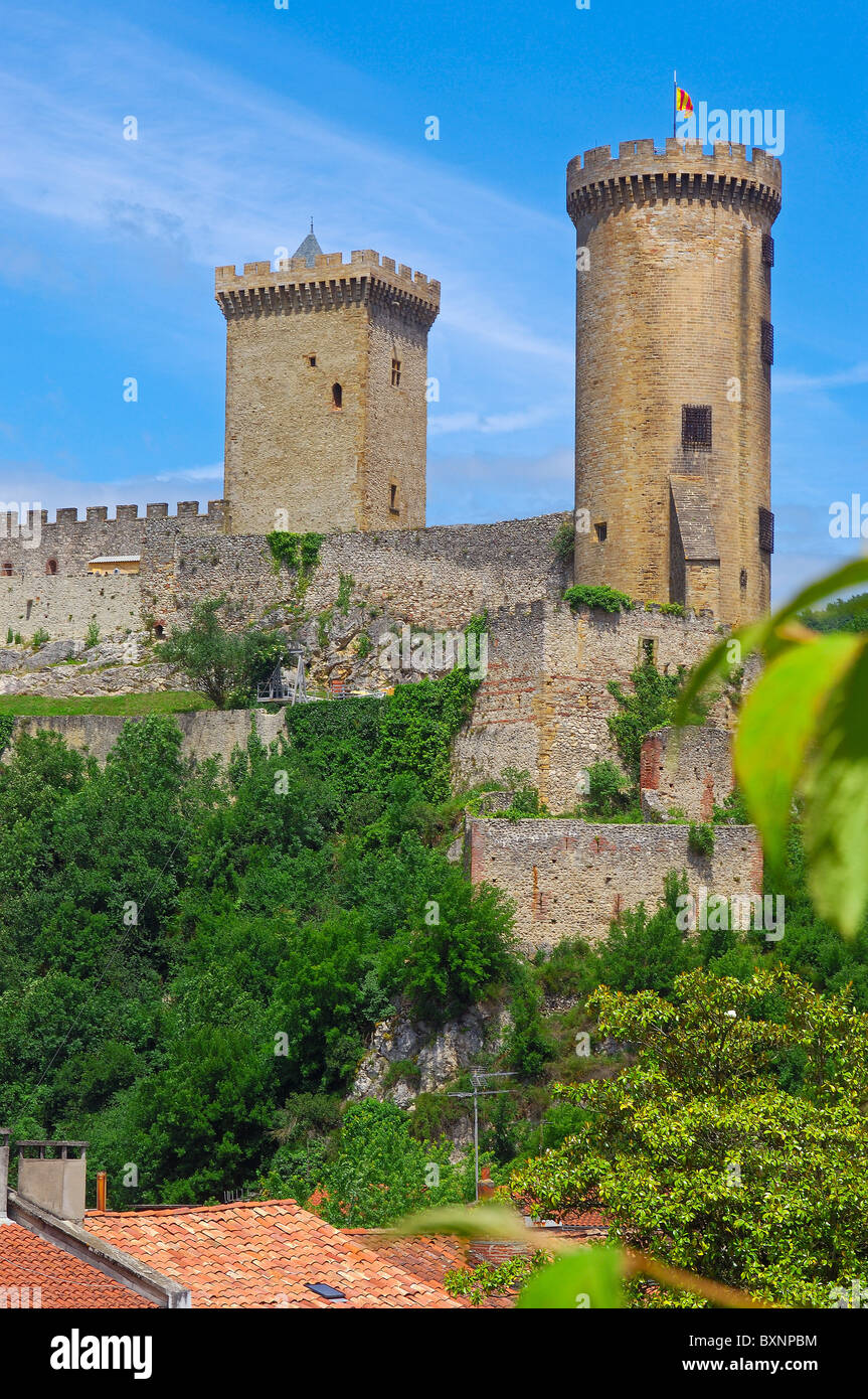 Castle of Foix (Chateau de Foix) . Cathar country. Ariege, Midi ...