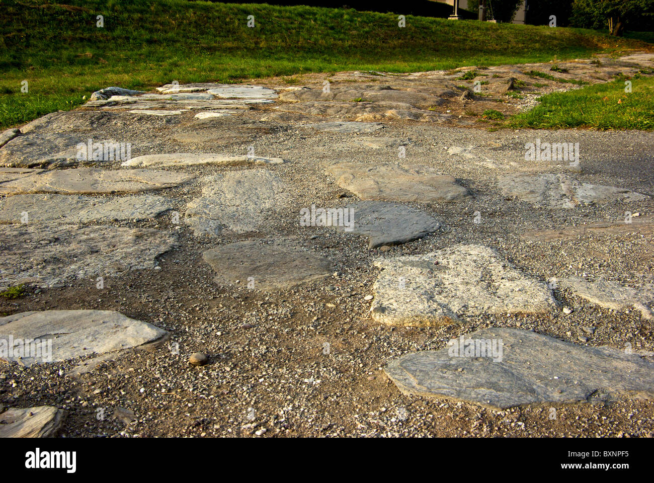 Remains of ancient Roman road running through village of Martigny ...