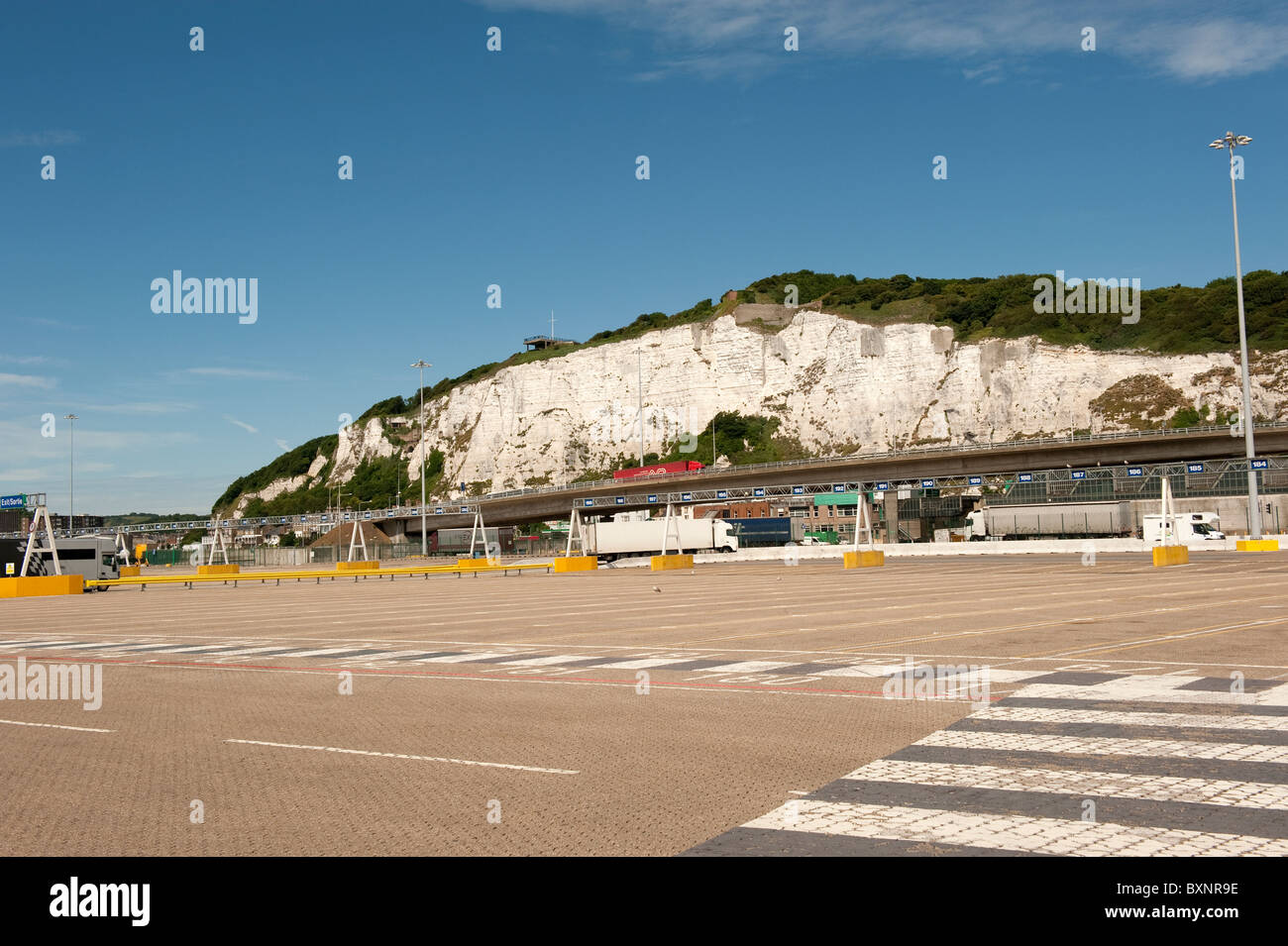 White Cliffs of Dover and Ferry Boarding Area Stock Photo - Alamy